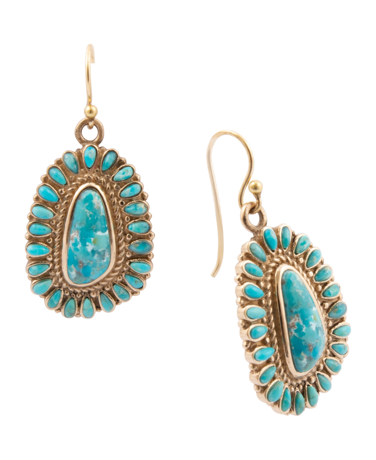 Click here for Barse Sedona Blue Turquoise Golden Drop Earrings -... prices
