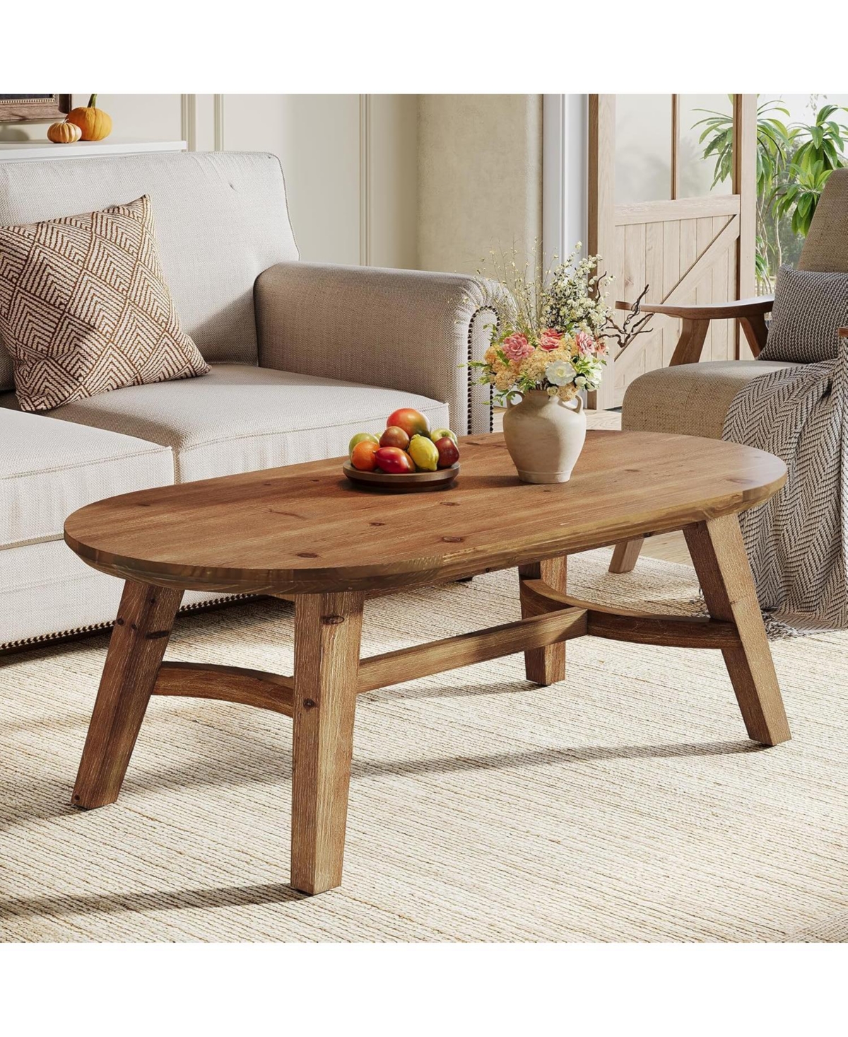 Click here for Tribesigns Solid Wood Coffee Table  47 Real Wood L... prices