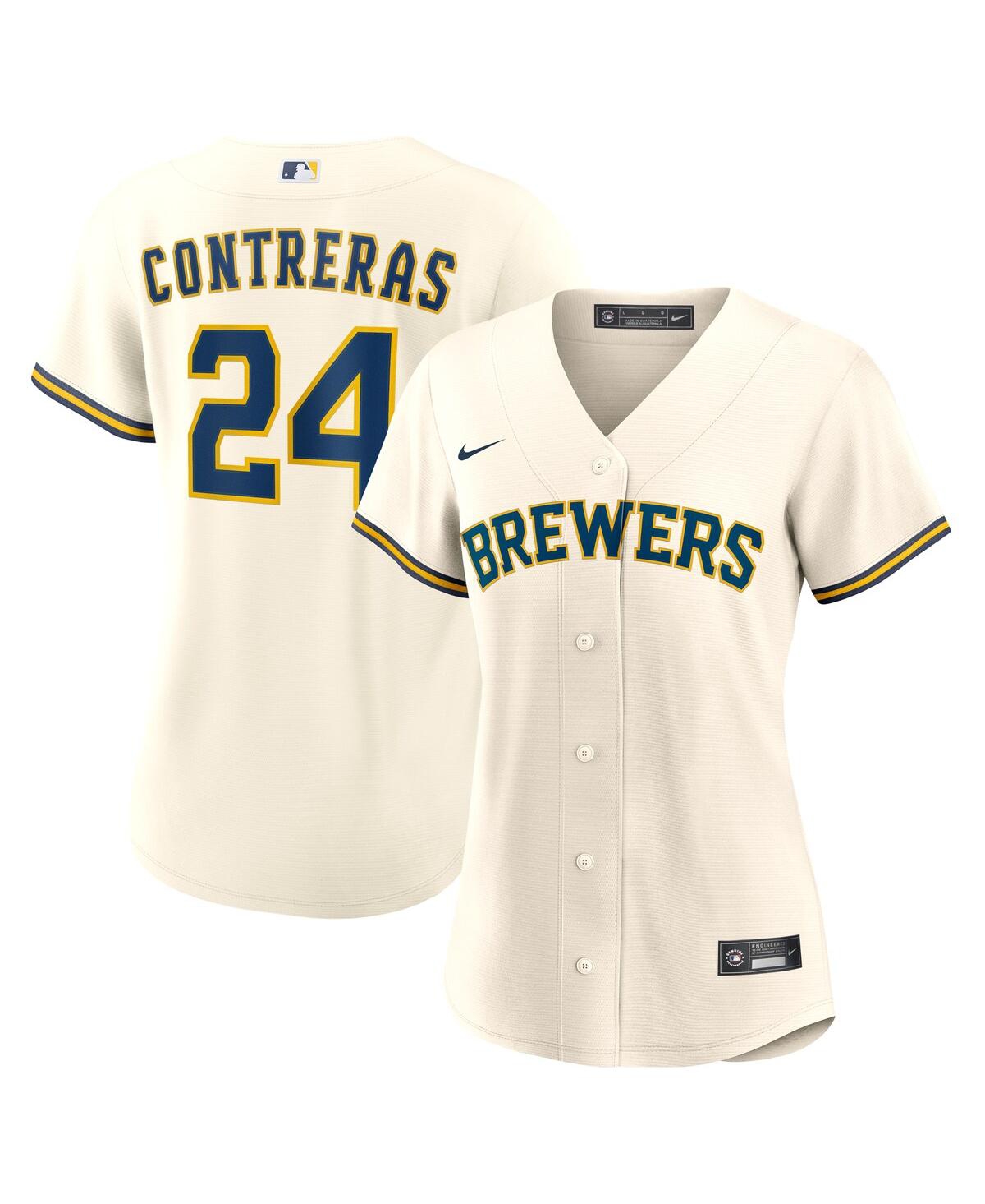 Click here for Nike Womens William Contreras Cream Milwaukee Brew... prices