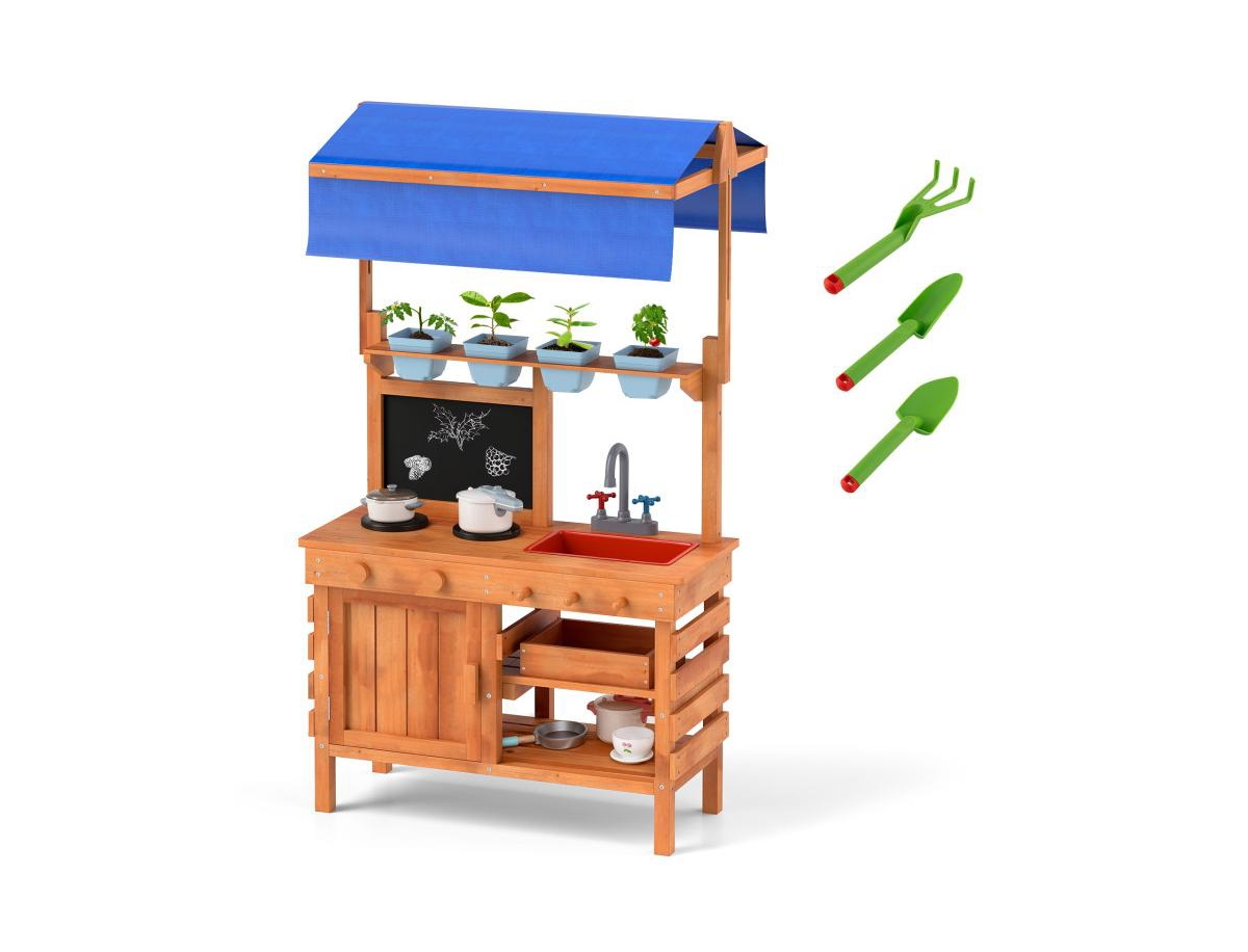 Click here for Hongge Wooden Pretend Play Kitchen with Adjustable... prices