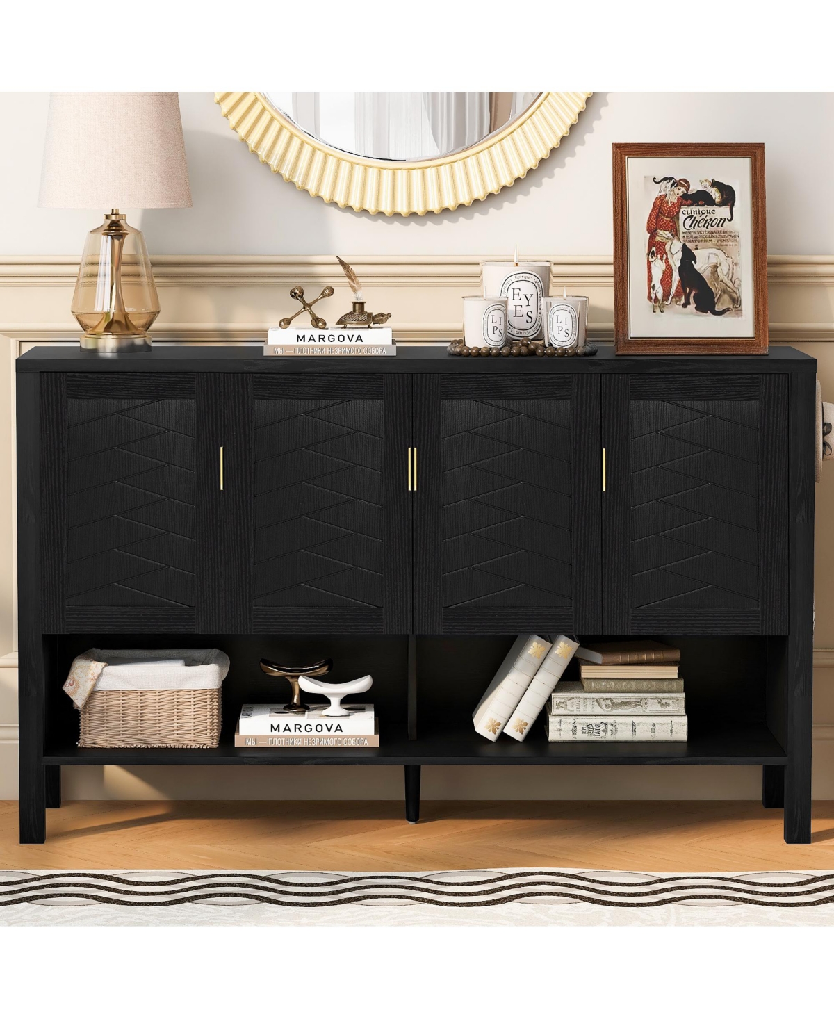 Click here for Rainsken 55" Modern Sideboard Buffet Cabinet... prices