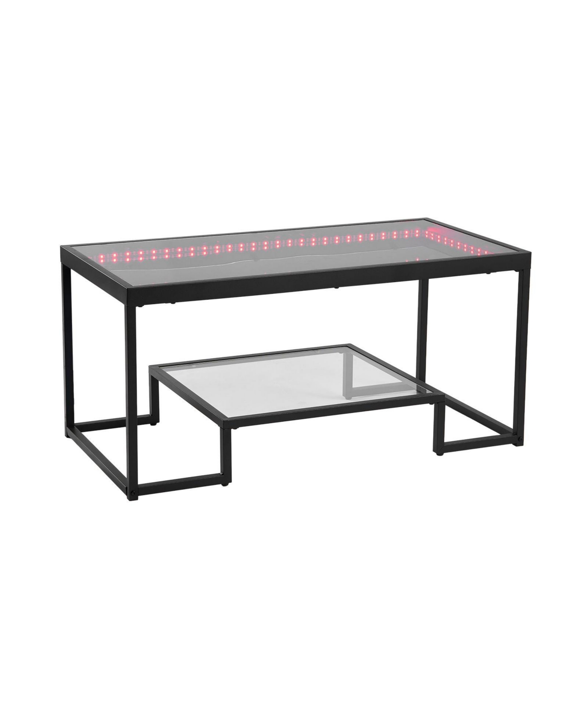Click here for Gouun Led-Lit Tempered Glass 2-Tier Coffee Table w... prices