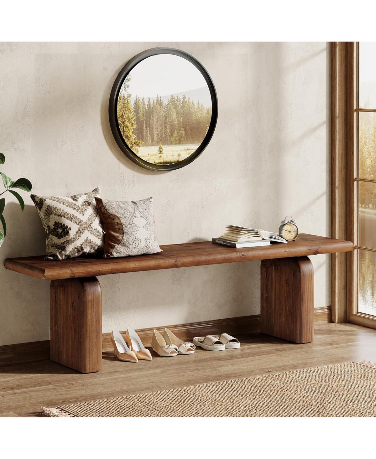 Click here for Tribesigns Solid Wood Entryway Bench  Farmhouse In... prices