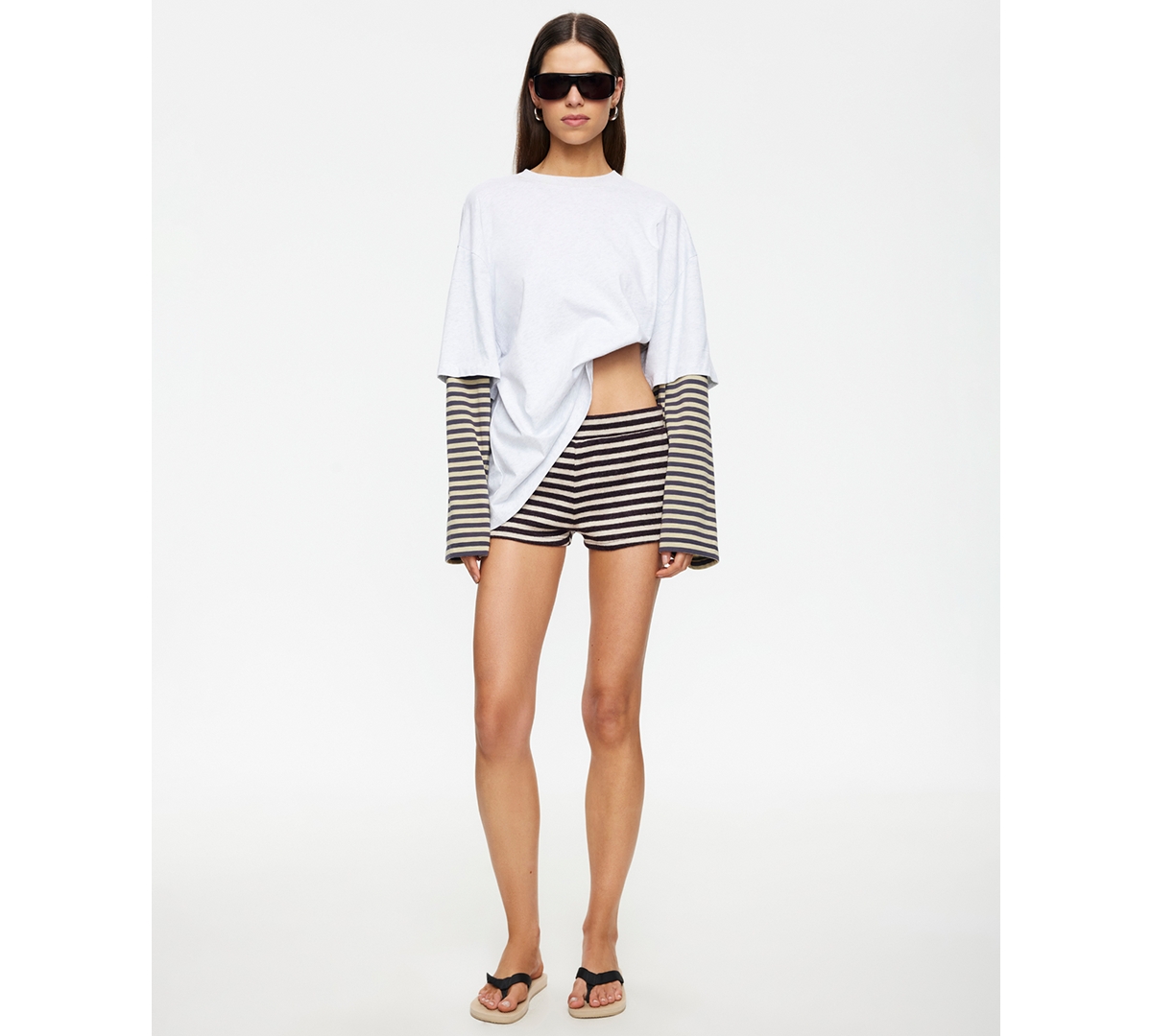 Click here for Lioness Womens Crewneck T-Shirt - Beige Stripe prices