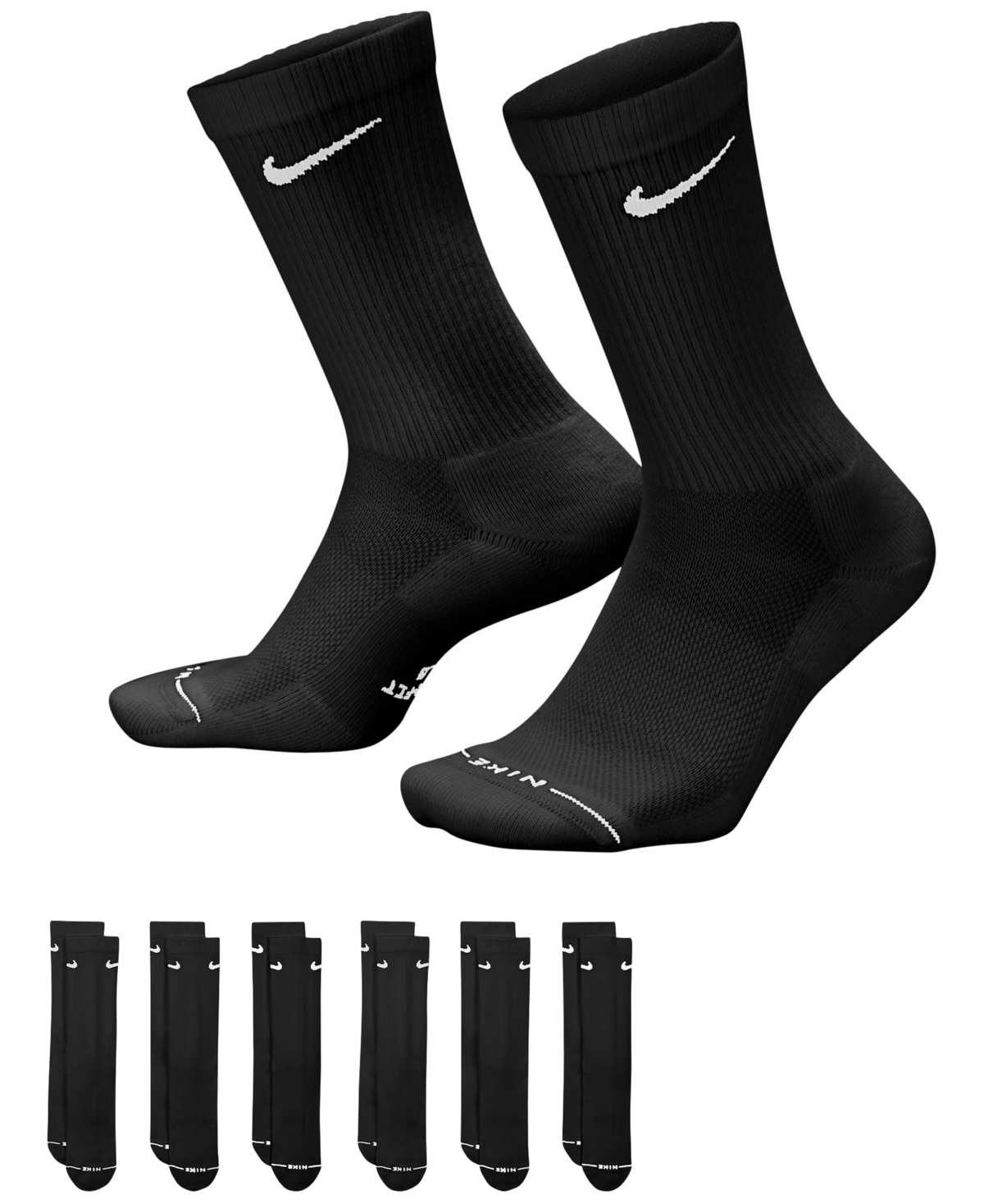 Click here for Nike Mens Elevated Everyday Crew Socks  6-Pack - B... prices