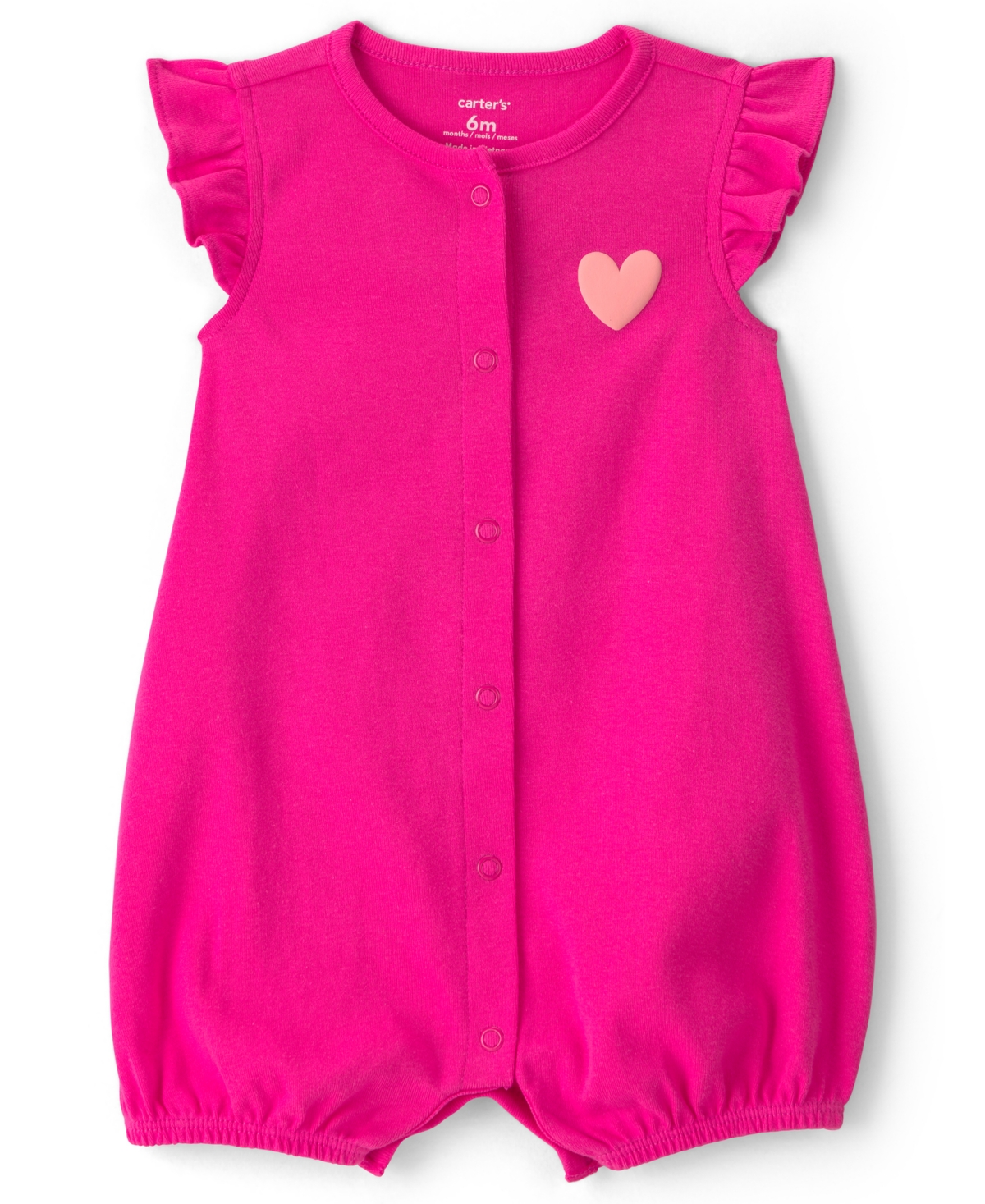 Click here for Carters Baby Girls Cotton Snap Up Rompers - Pink/L... prices