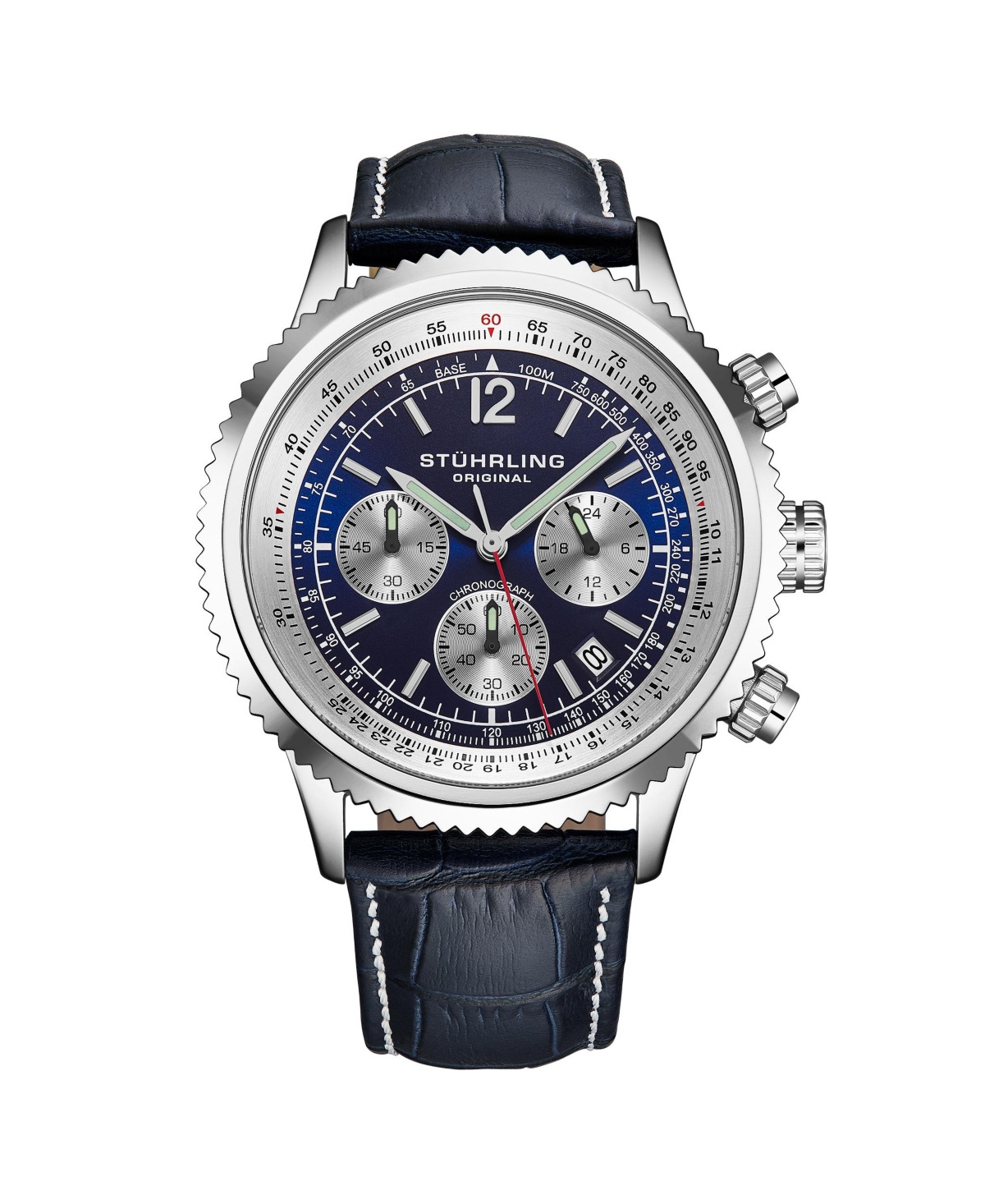 Click here for Stuhrling - Mens Turbine Chronograph - Blue prices