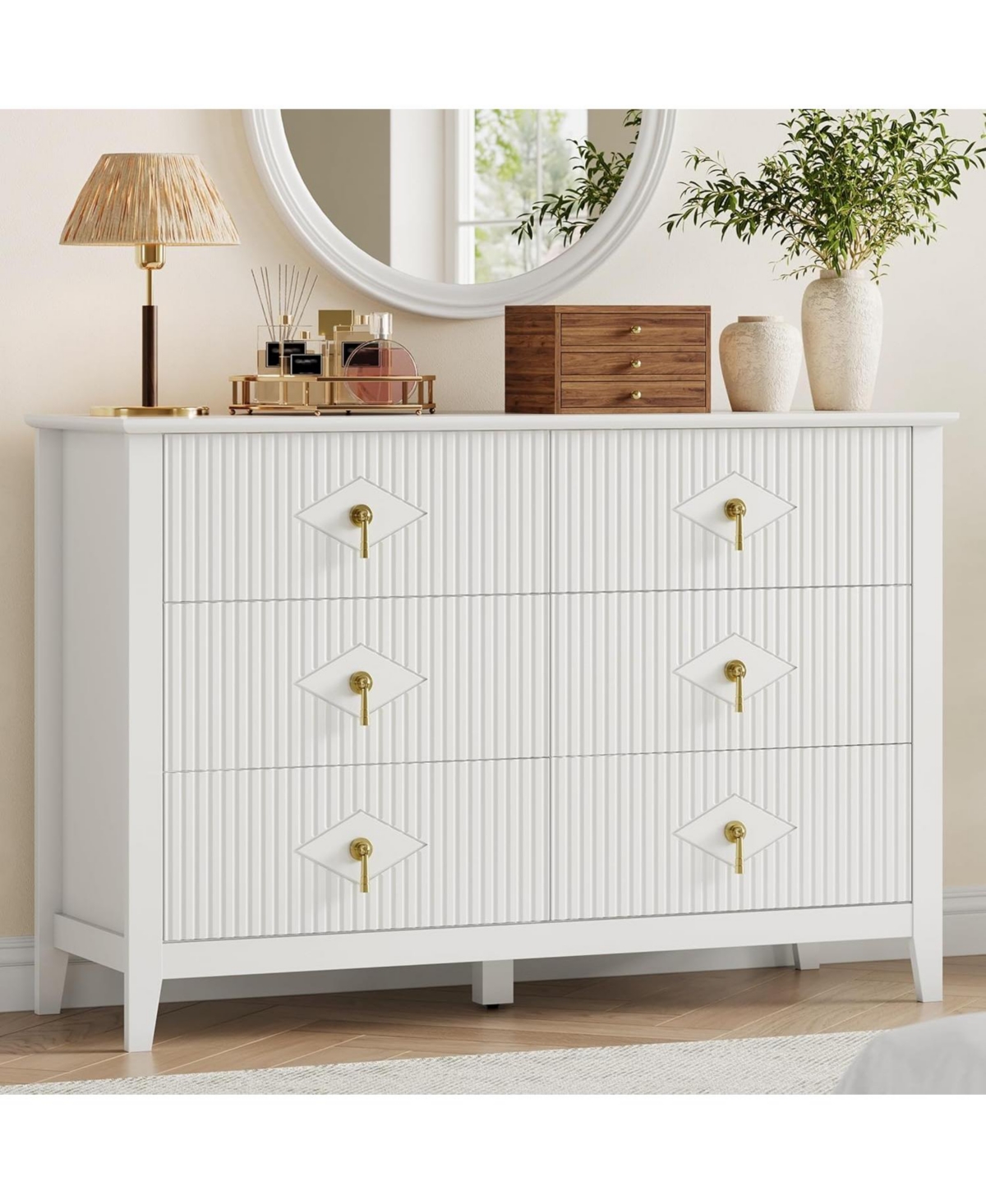 Click here for gaomon Fluted 6-Drawer Dresser  47.2 Wide Modern C... prices