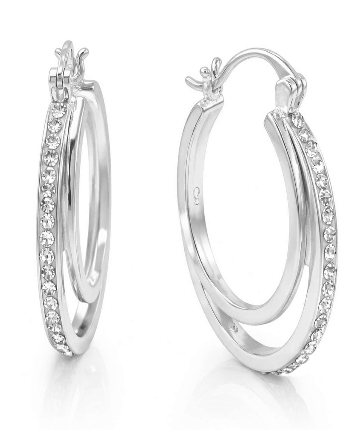 Click here for And Now This Crystal Double Hoop Earrings in Silve... prices