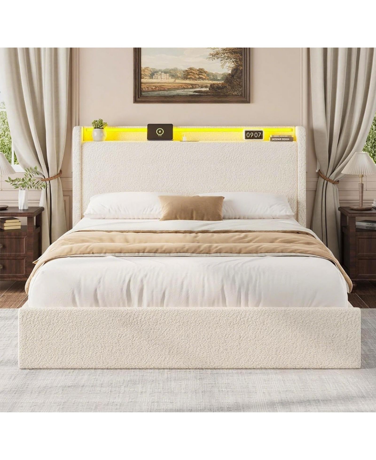 Click here for Homfan Led Bed Frame with 4 Storage Drawers and St... prices