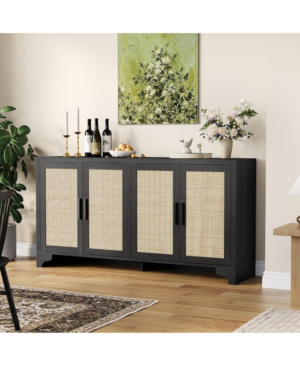 Click here for gaomon Boho Rattan Sideboard Buffet Cabinet  4-Doo... prices