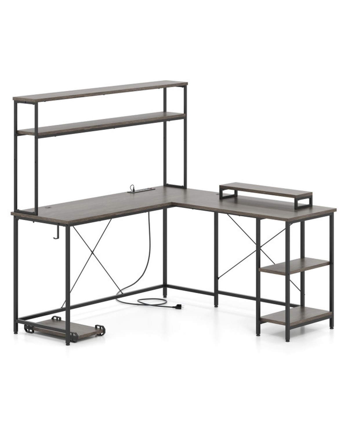 Click here for Gouun L-Shaped Reversible Gaming Desk with Led Lig... prices