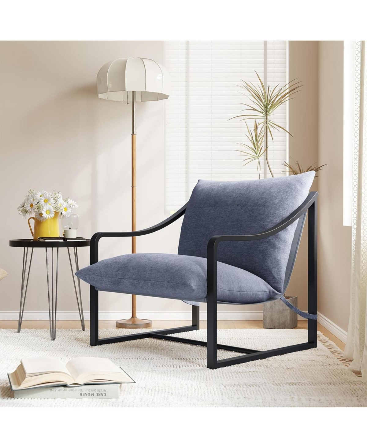Click here for gaomon Sling Accent Chair with Removable Cushion... prices