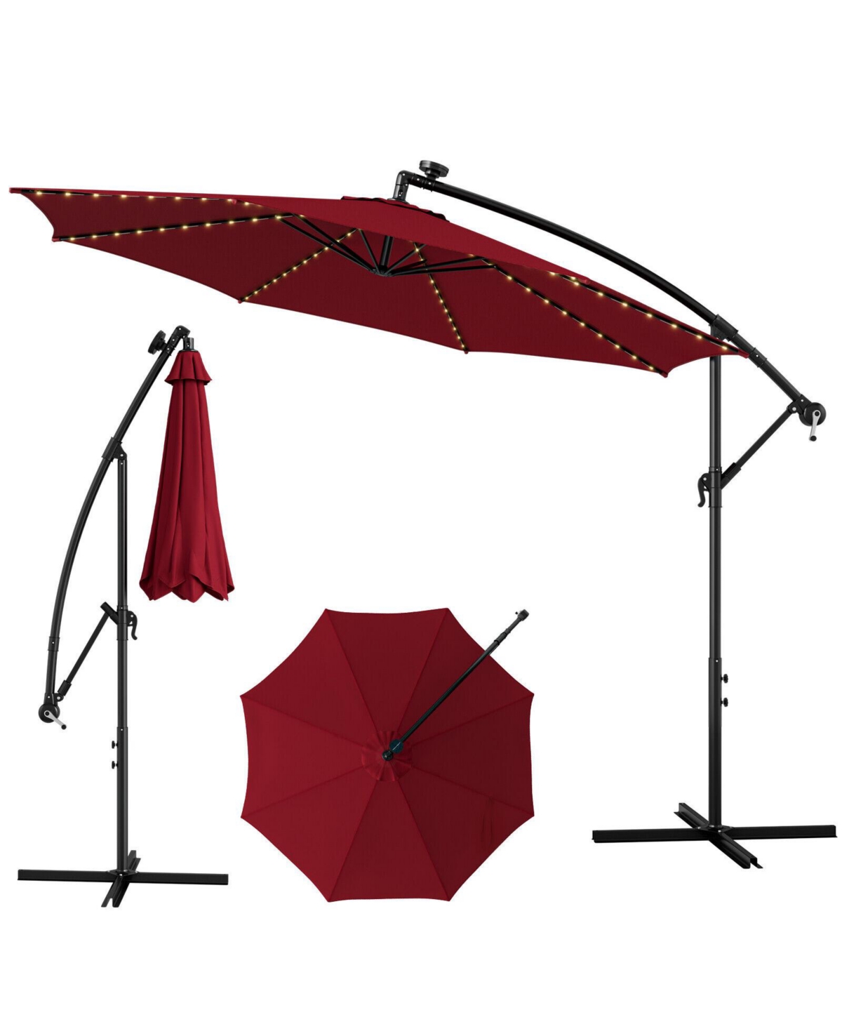 Click here for Sugift 10 ft Offset Patio Umbrella with Solar Led... prices