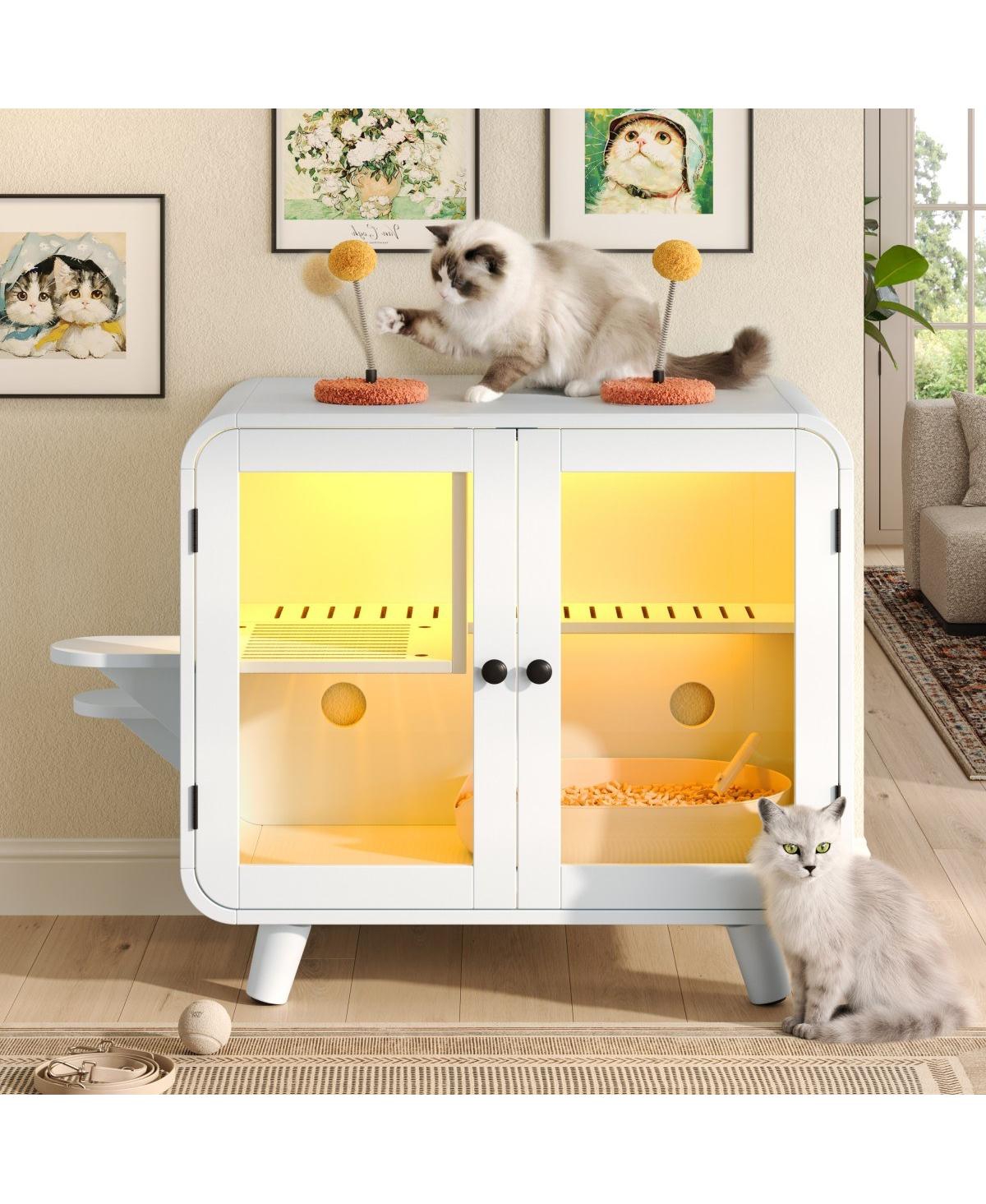 Click here for 6thdruple Cat Pet House with Rgb Led Light  Glass... prices