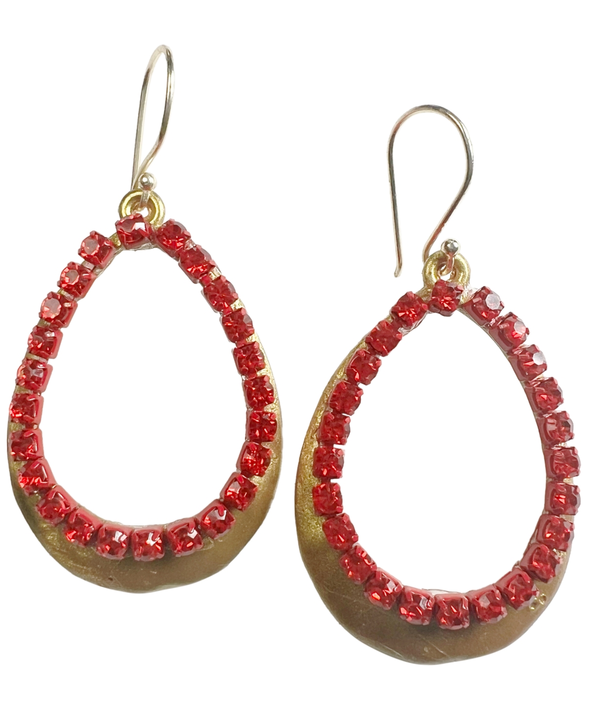 Click here for Michael Gabriel Designs Golden Red Crystal Drop Ea... prices