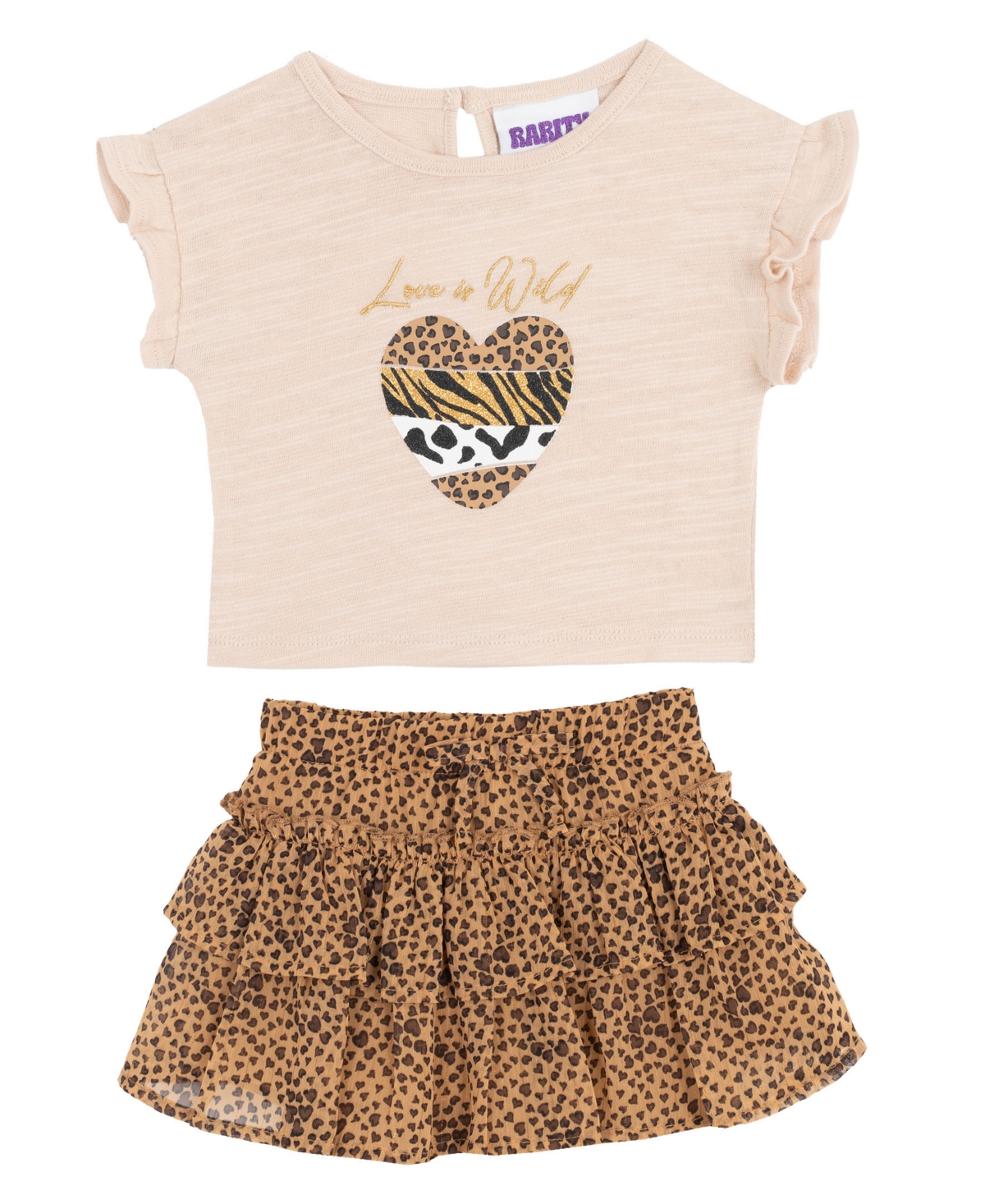 Click here for Rare Editions Baby Girls Flutter Sleeve Top and Ch... prices