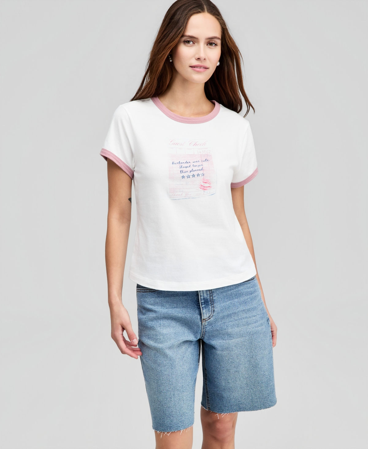 Click here for And Now This Womens Graphic Ringer T-Shirt  Macys... prices