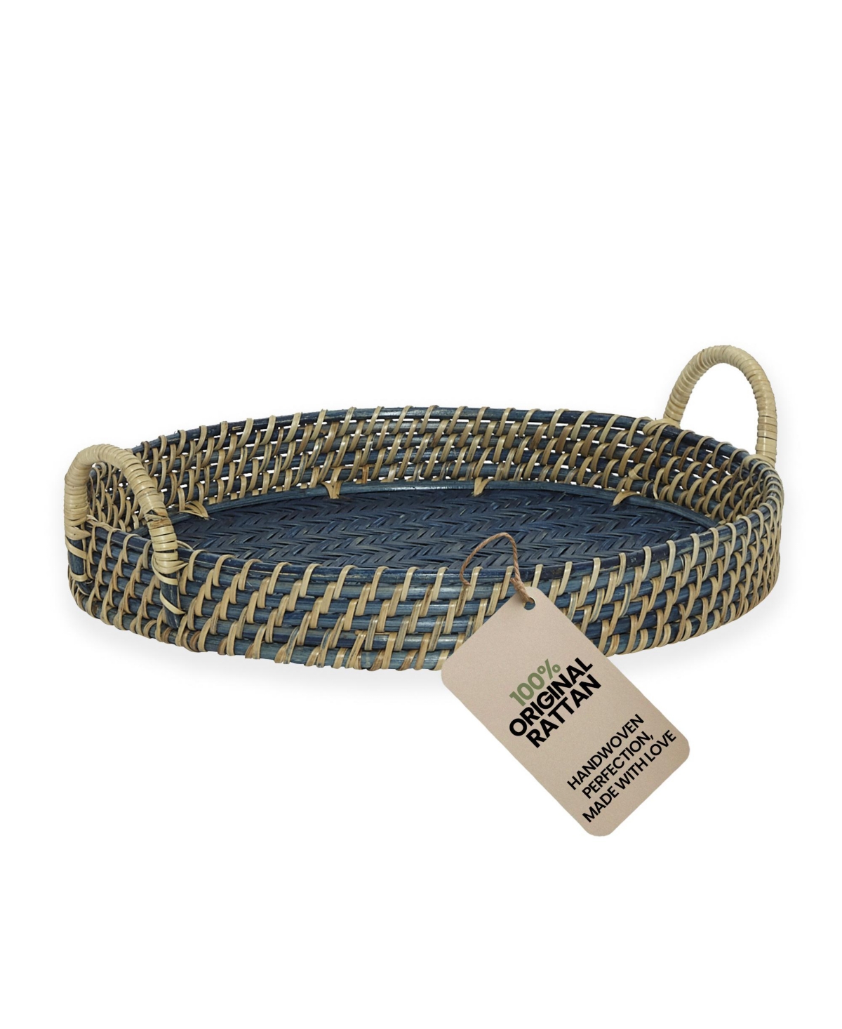 Click here for Wicker Village Round Rattan Serving Tray with Hand... prices
