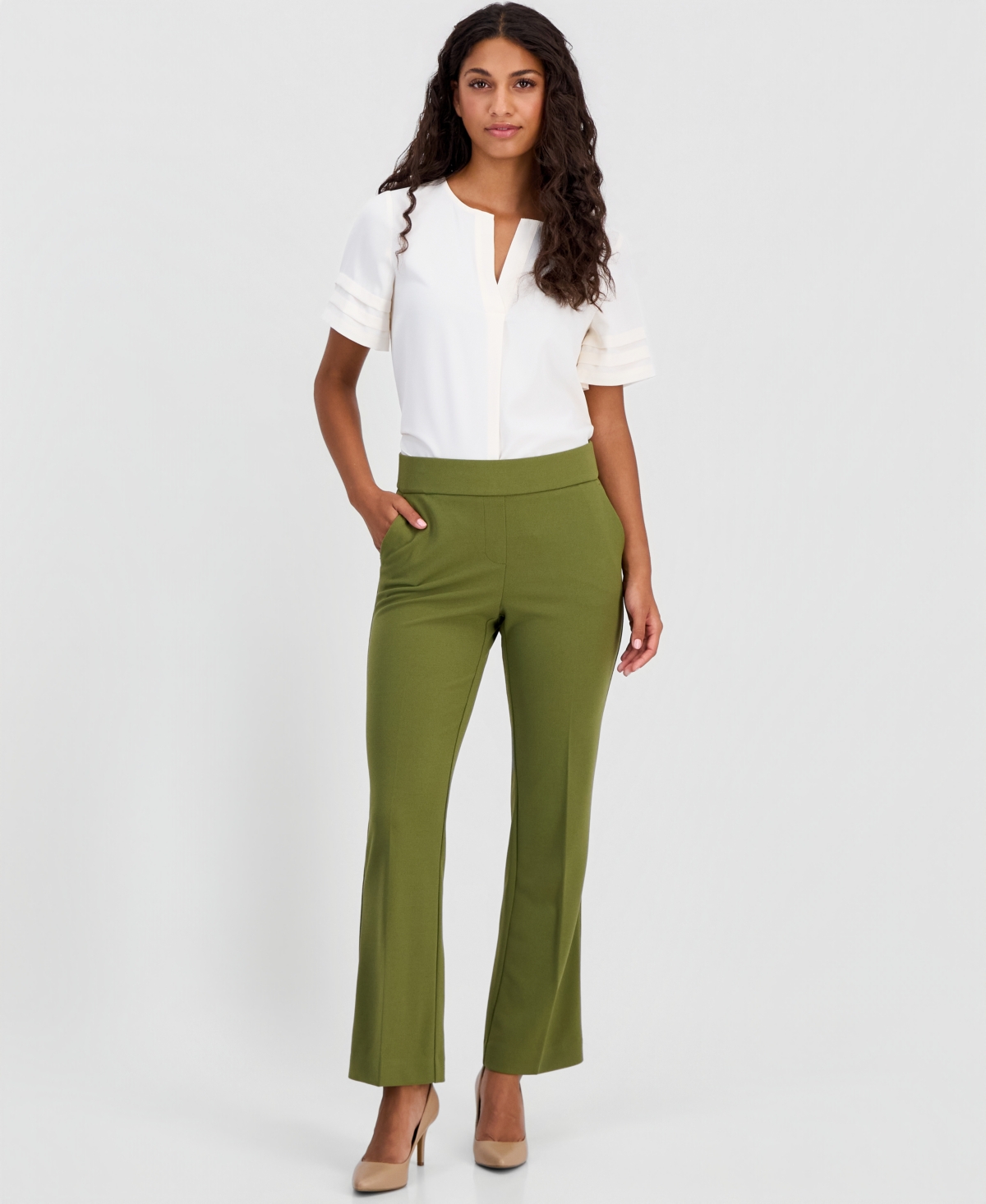 Click here for Anne Klein Essentials Petite Pull-On Knit Trousers... prices