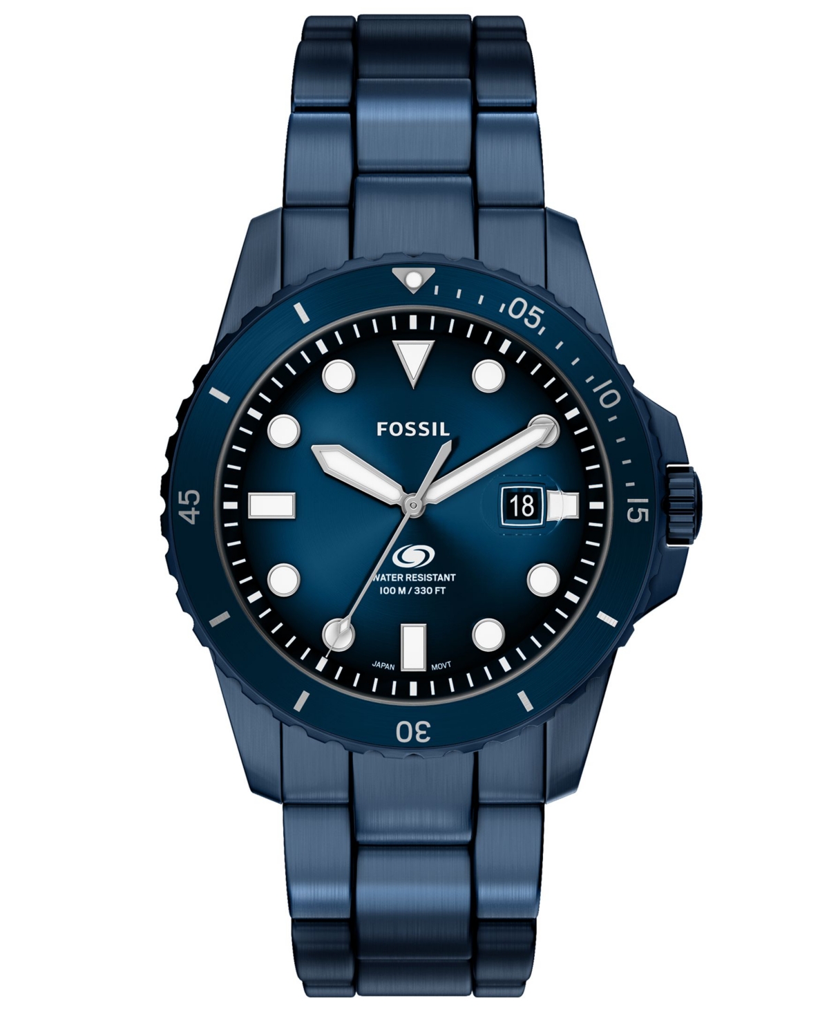 Click here for Fossil Mens Fossil Blue Dive Three-Hand Navy Stain... prices