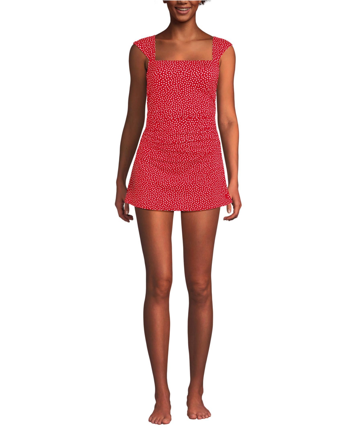 Click here for Lands End Womens New Smoothing Square Neck Ruched... prices