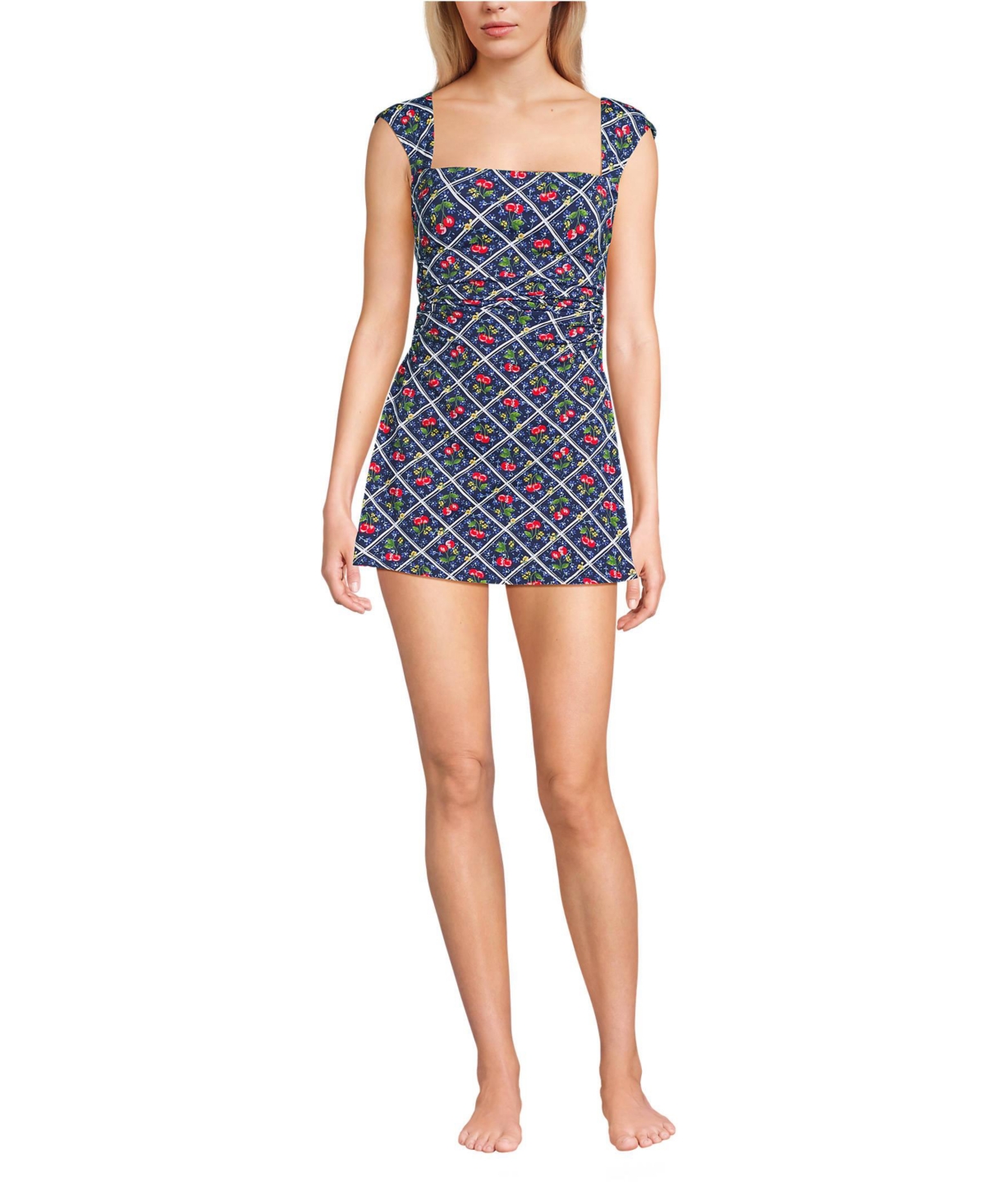 Click here for Lands End Womens New Smoothing Square Neck Ruched... prices