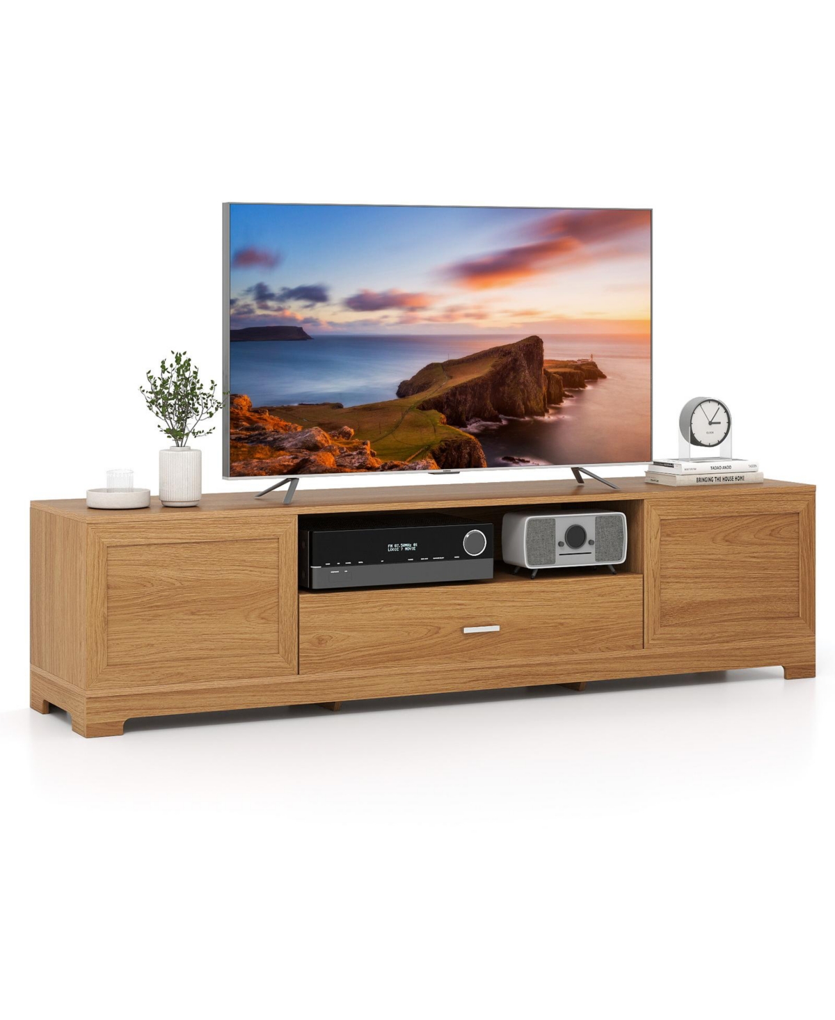 Click here for Gouun Farmhouse Rustic 71-Inch Tv Stand with Cabin... prices