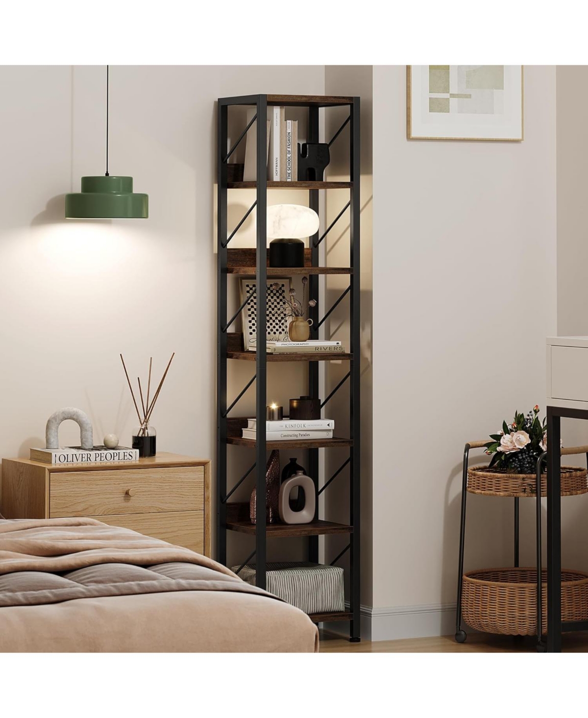 Click here for gaomon Narrow 6-Tier Tall Skinny Bookshelf with Me... prices