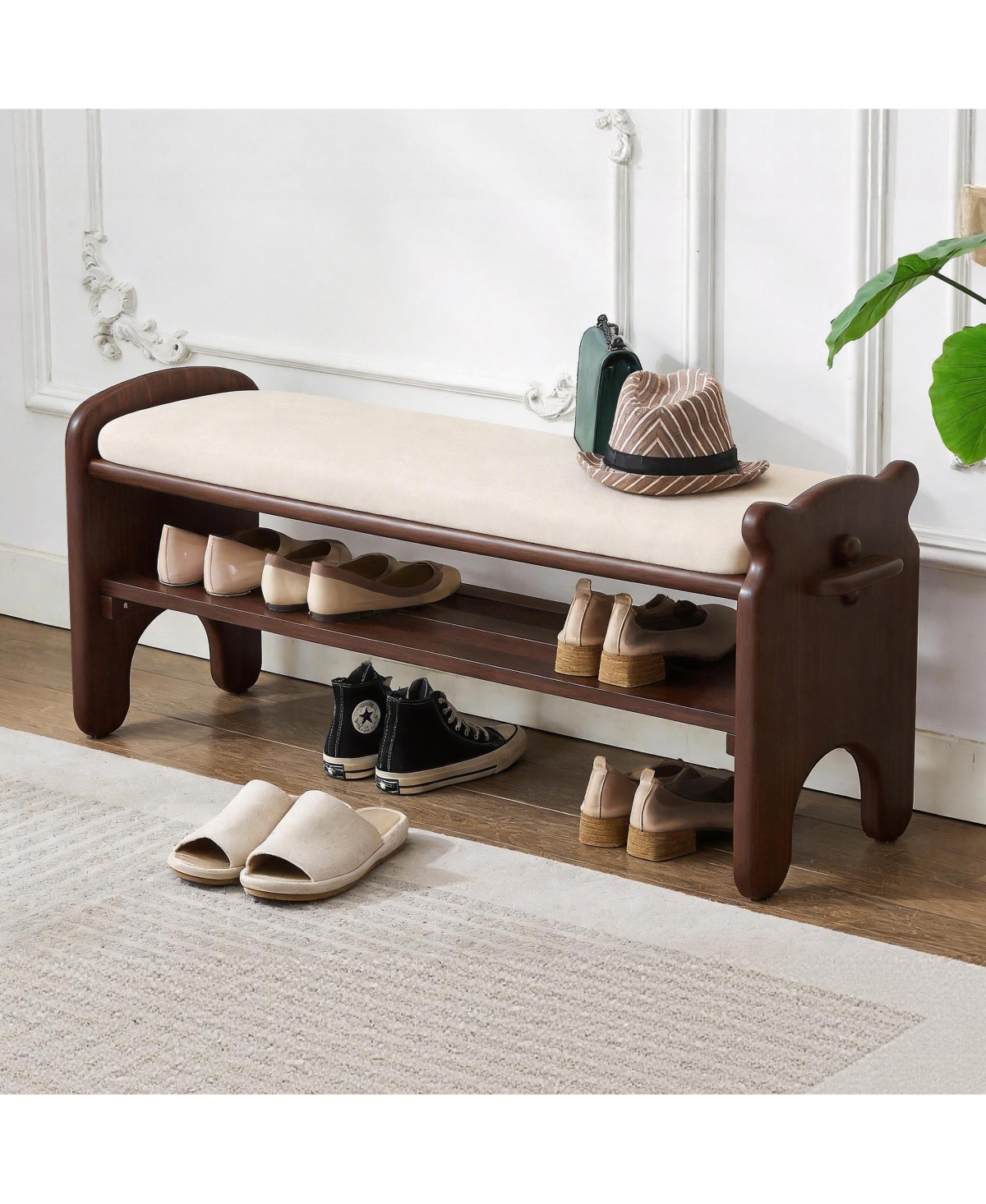 Click here for Rainsken Shoe Storage Bench  2-Tier Wooden Entrywa... prices