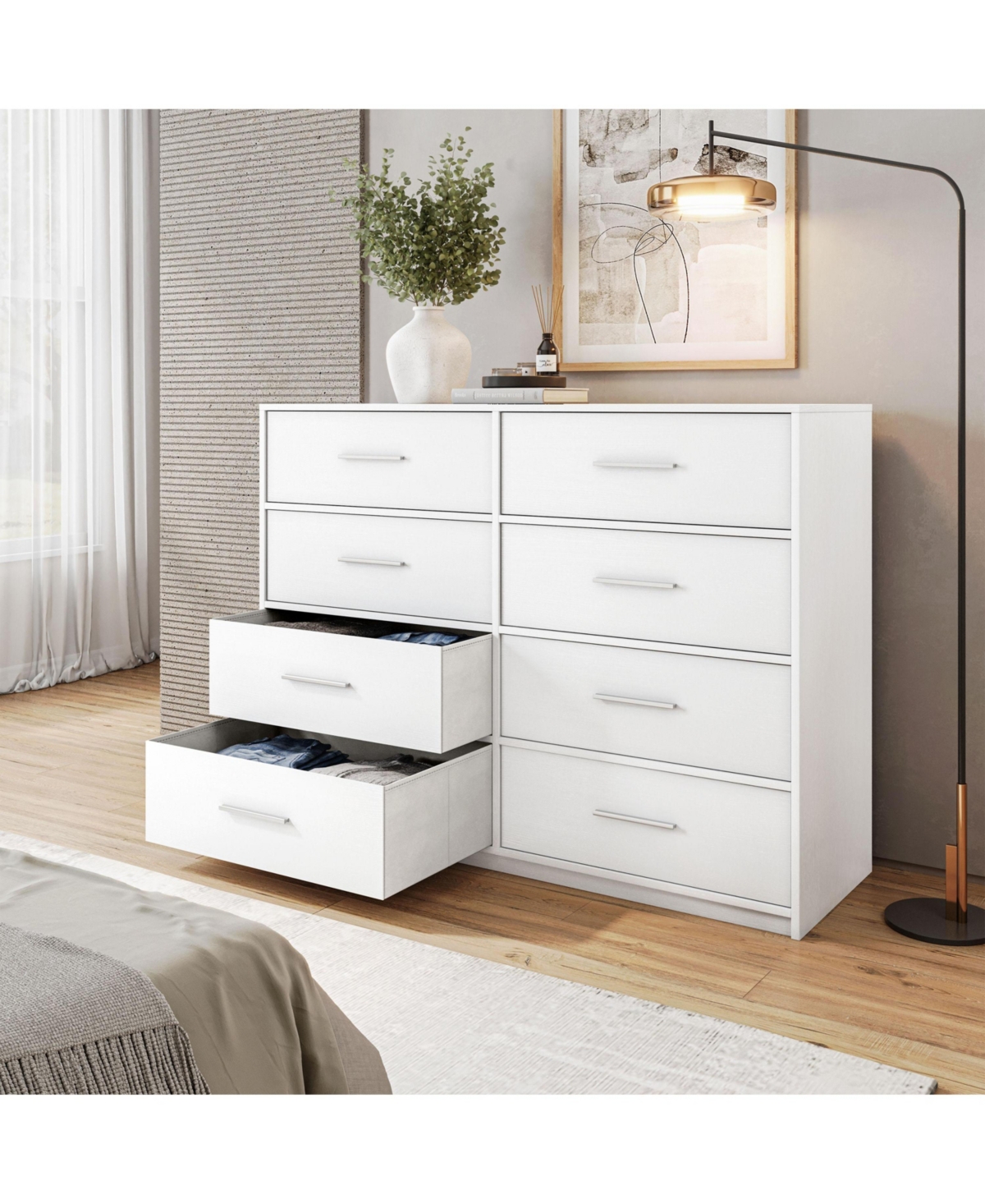 Click here for Flynama Modern 5 Drawer Dresser Wood Fabric Drawer... prices