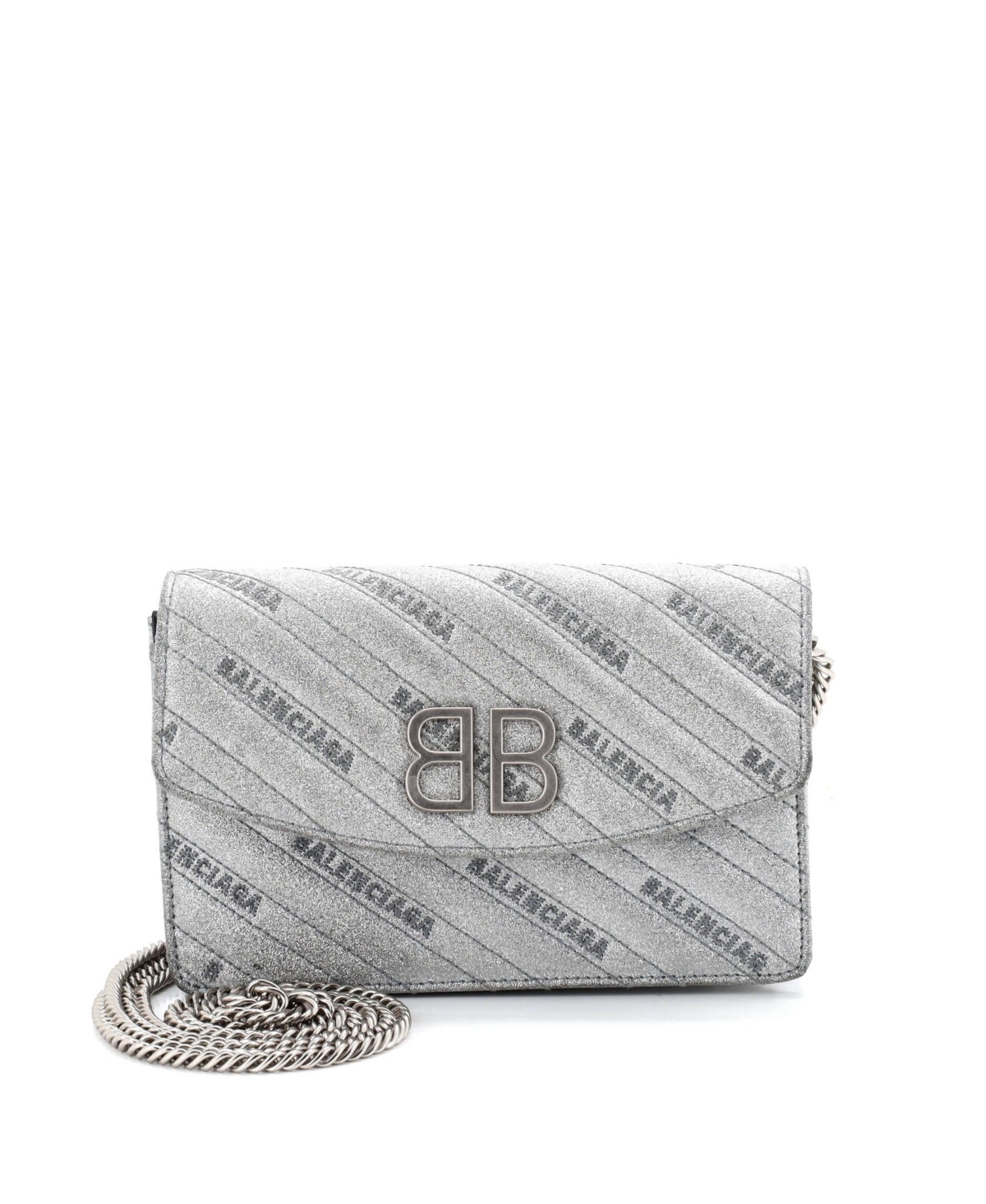Click here for Pre-Owned Balenciaga Bb Chain Wallet Quilted Embro... prices