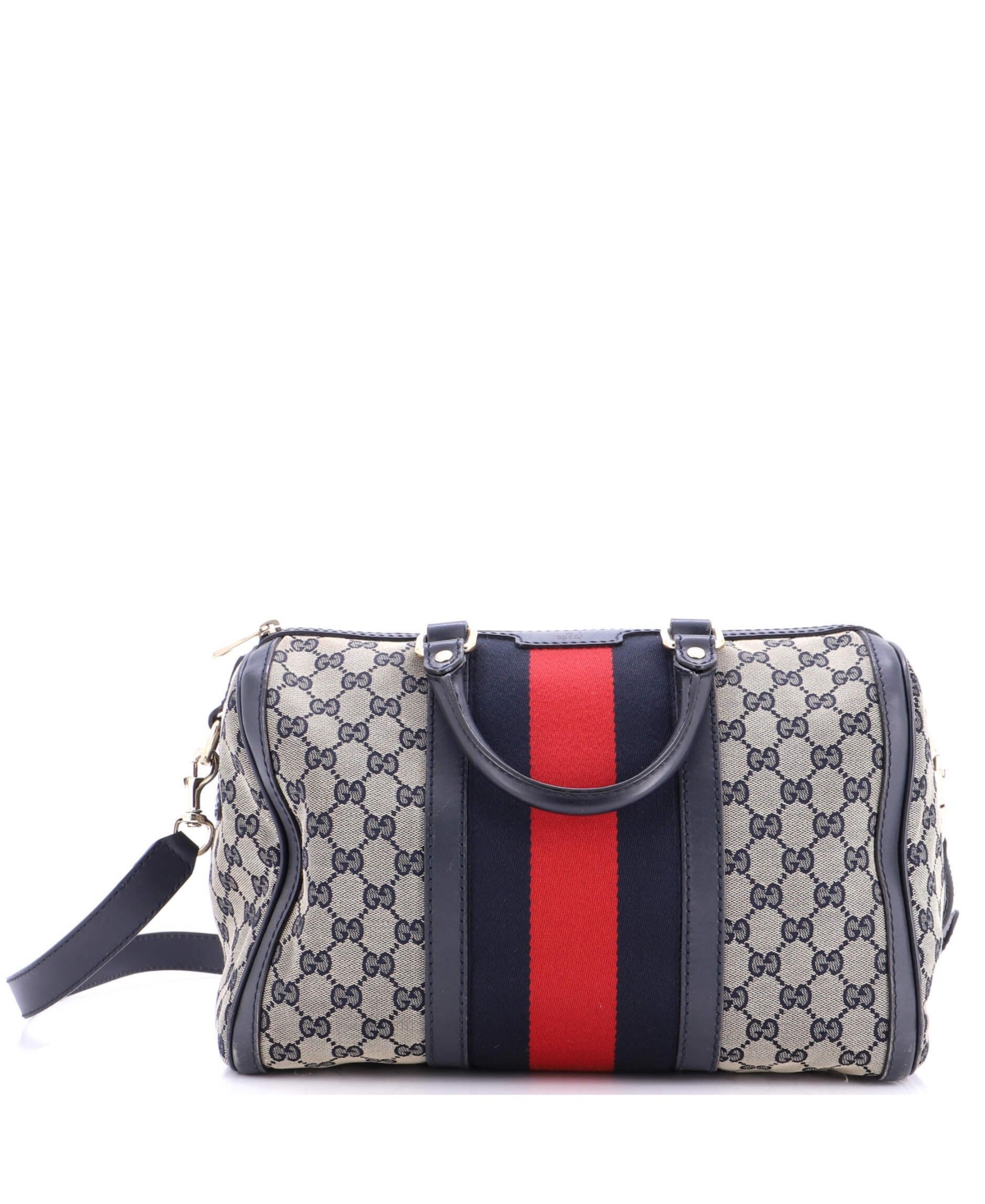 Click here for Pre-Owned Gucci Medium Vintage Web Boston Bag Gg C... prices