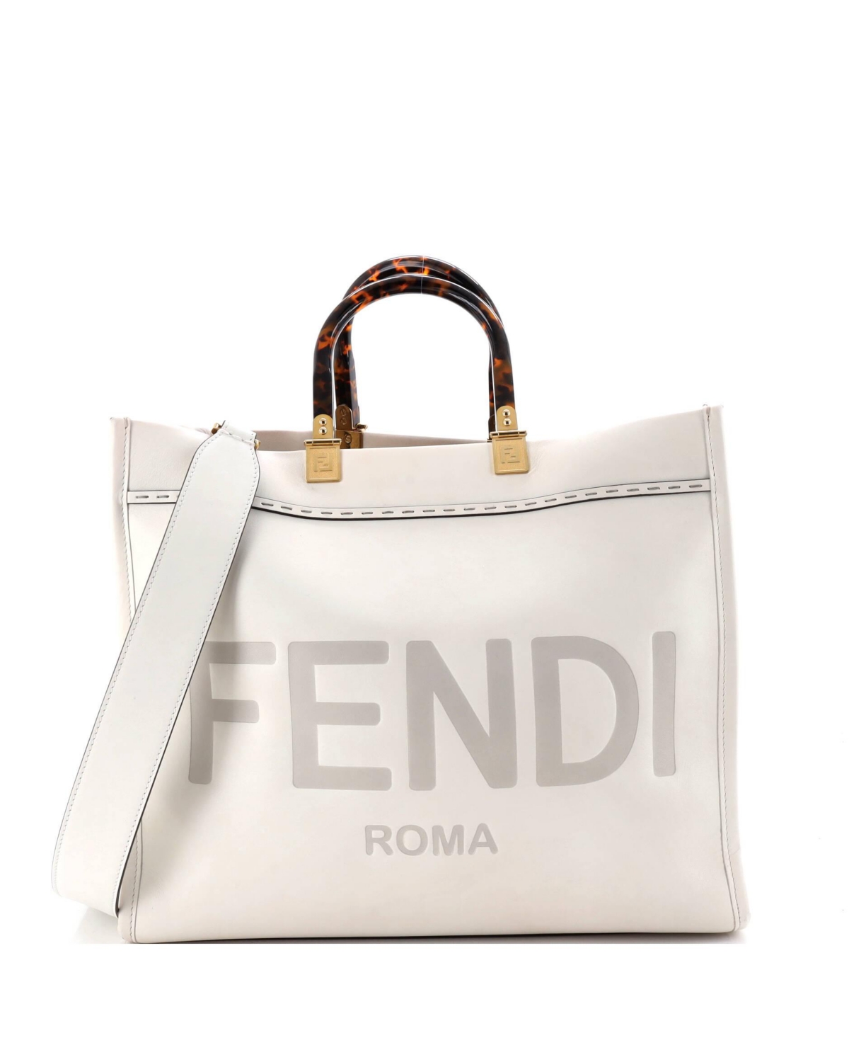 Click here for Pre-Owned Fendi Medium Sunshine Shopper Tote Leath... prices