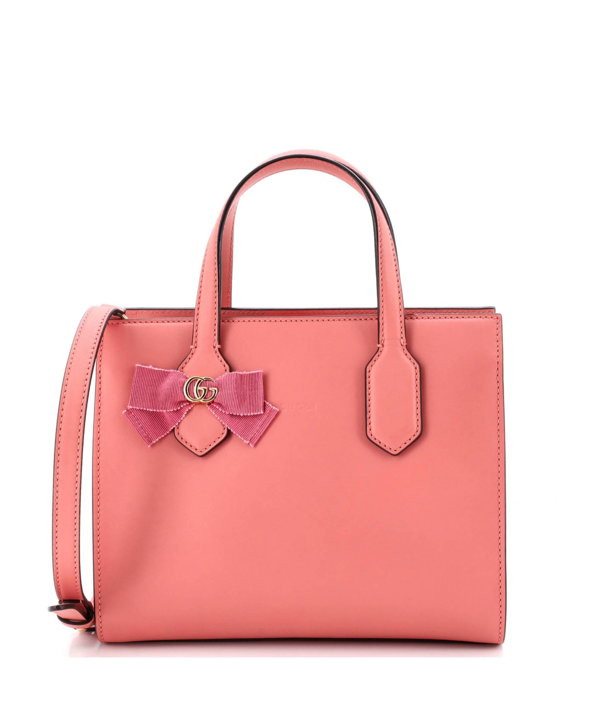 Click here for Pre-Owned Gucci Small Gg Ribbon Tote Leather - Pin... prices