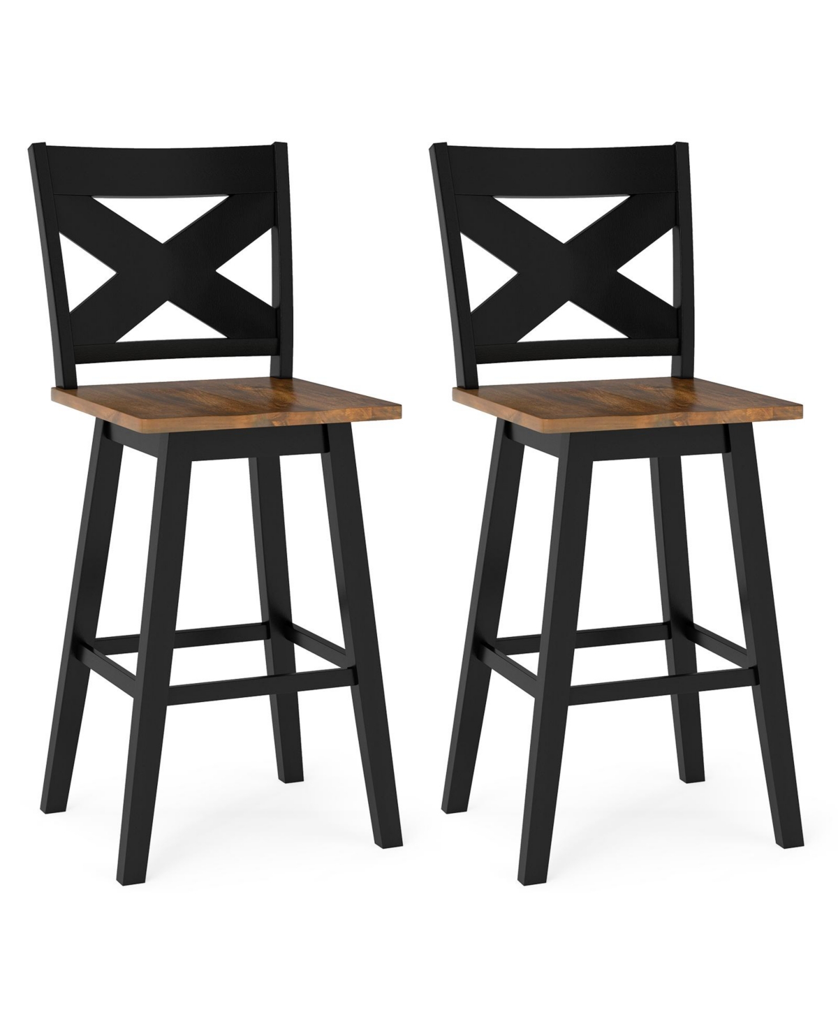 Click here for Gymax 29 Swivel Barstools Set of 2 w/Backrest Larg... prices