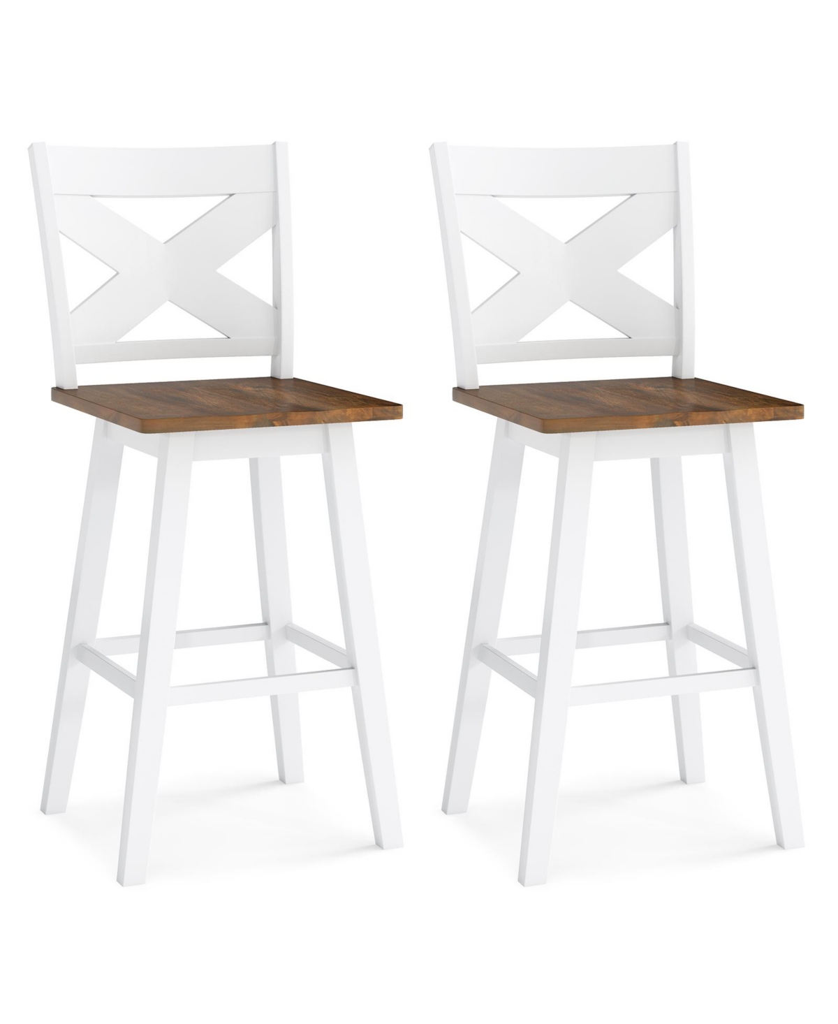 Click here for Gymax 29 Swivel Barstools Set of 2 w/Backrest Larg... prices