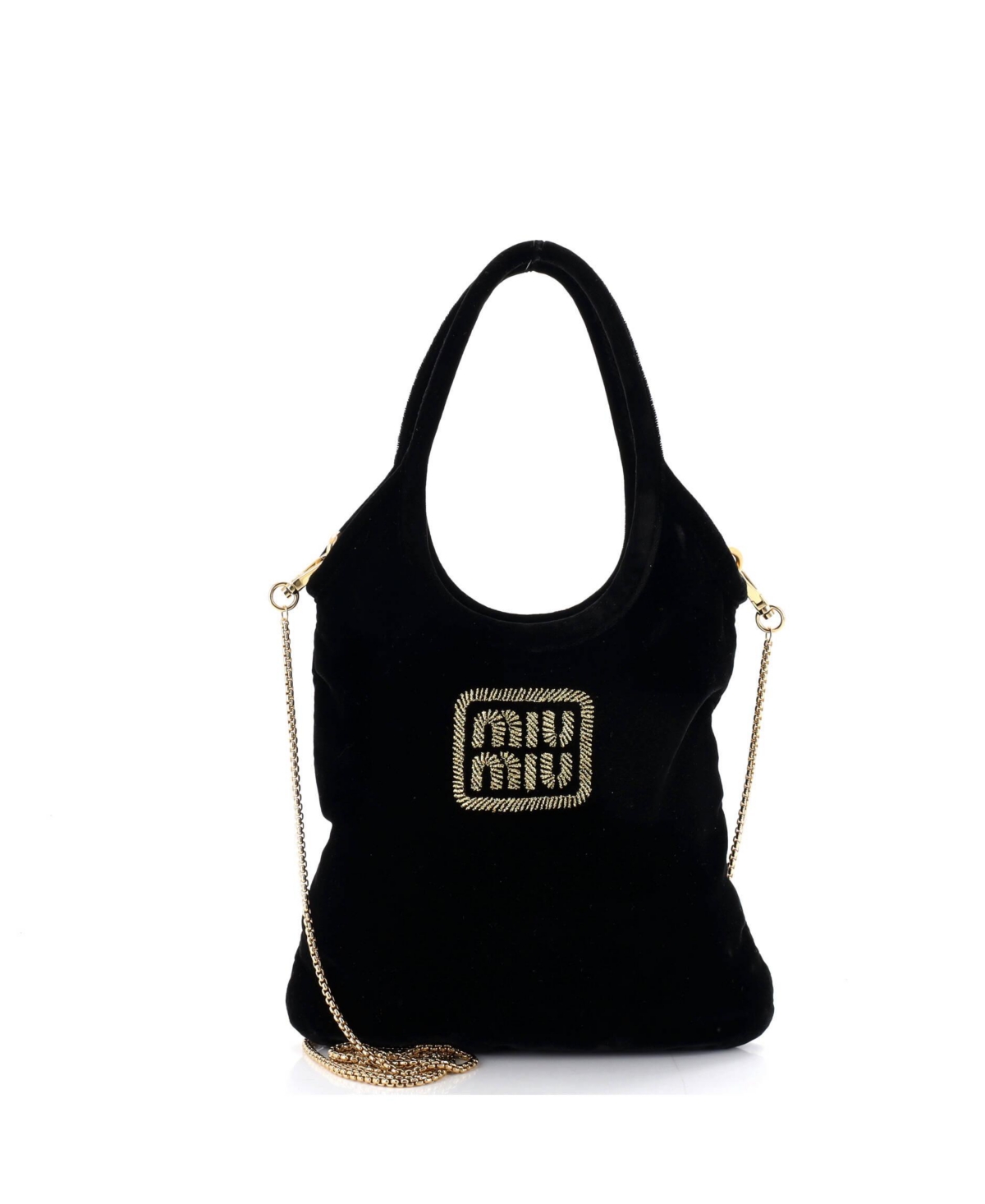 Click here for Pre-Owned Miu Miu Mini Ivy Hobo Bag Velvet - Black prices