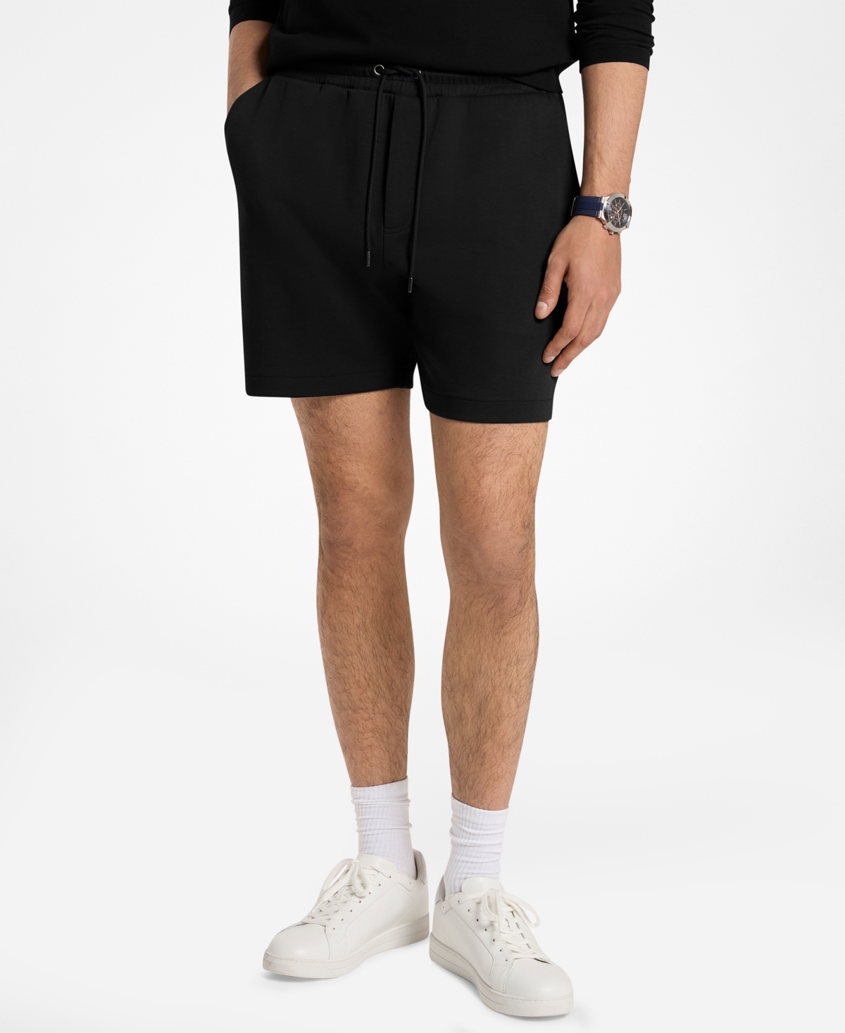 Click here for Michael Kors Mens Logo Rib Pull-On Shorts - BLACK prices