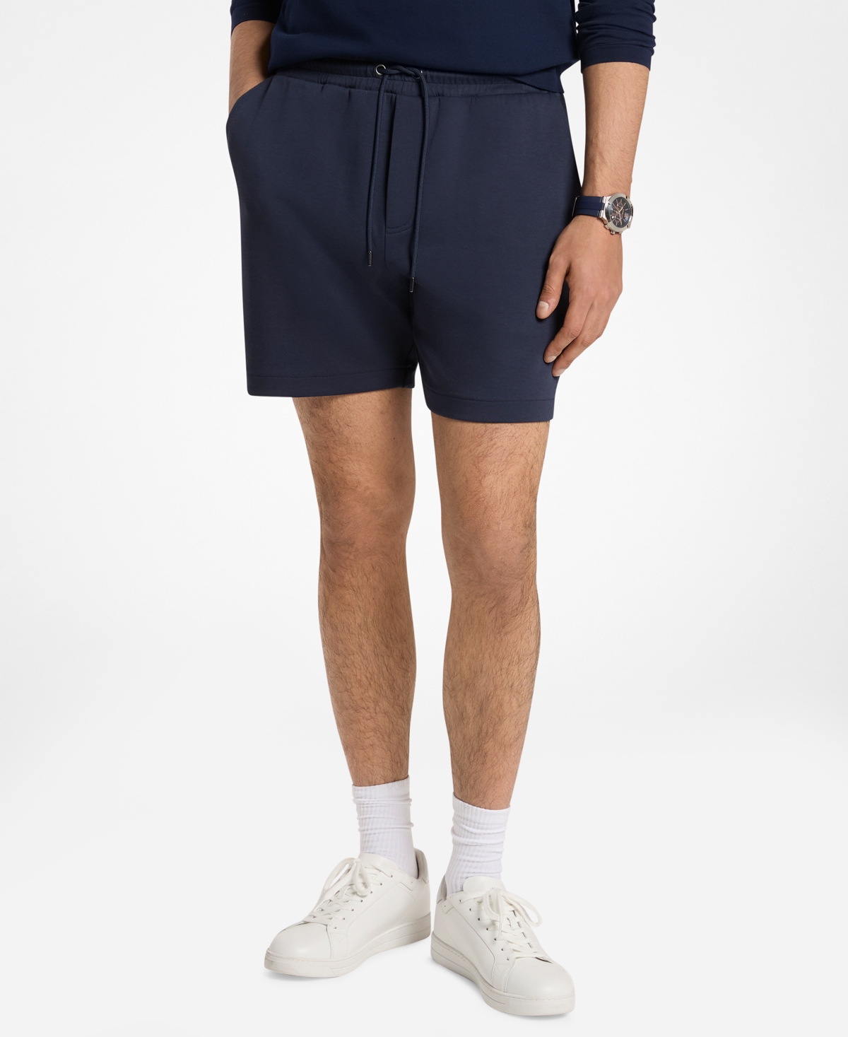 Click here for Michael Kors Mens Logo Rib Pull-On Shorts - Midnig... prices