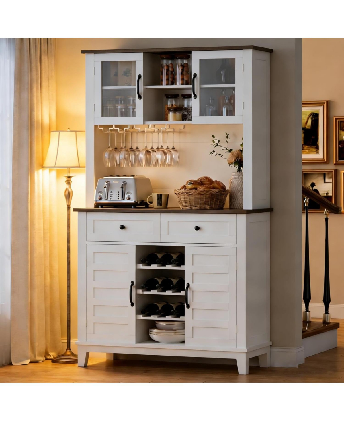 Click here for gaomon 72 Farmhouse Coffee Bar Cabinet  Bar Cabine... prices