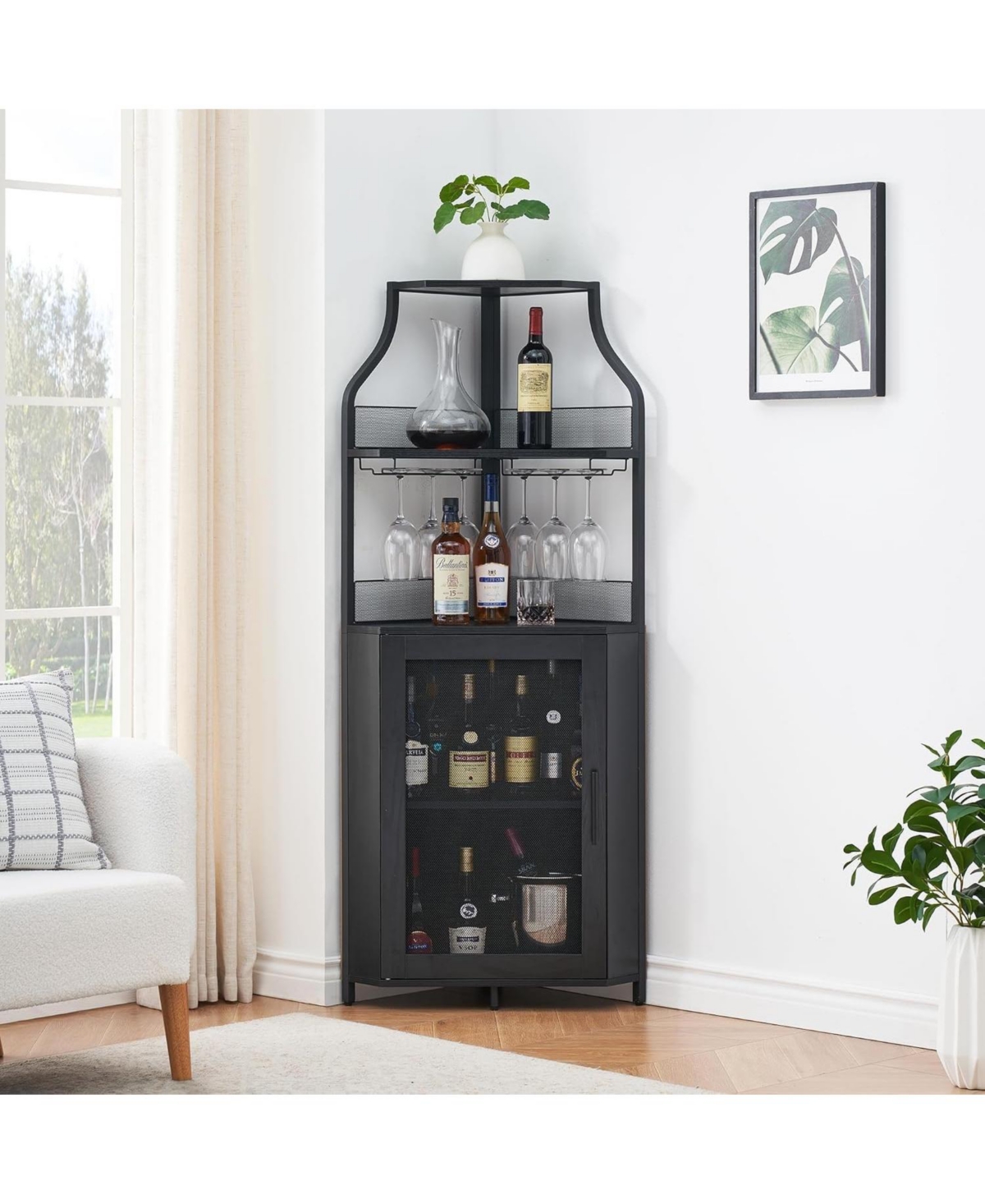 Click here for gaomon Industrial Corner Wine Bar Cabinet  5-Tier... prices