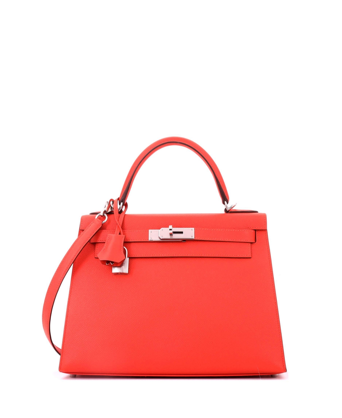 Click here for Pre-Owned HERMES Kelly 28 Handbag Orange Epsom wit... prices