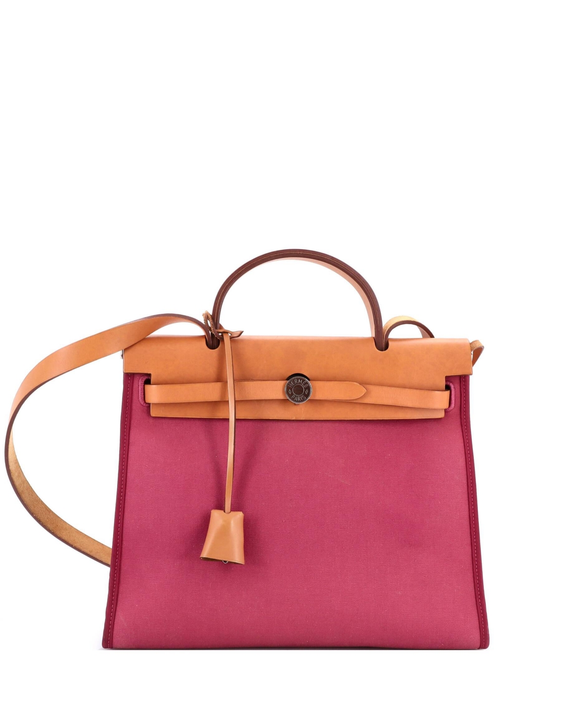 Click here for Pre-Owned HERMES 31 Herbag Zip Leather and Toile -... prices