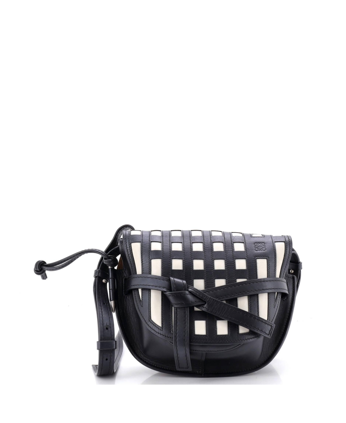 Click here for Pre-Owned Loewe Small Gate Shoulder Bag Grid Leath... prices