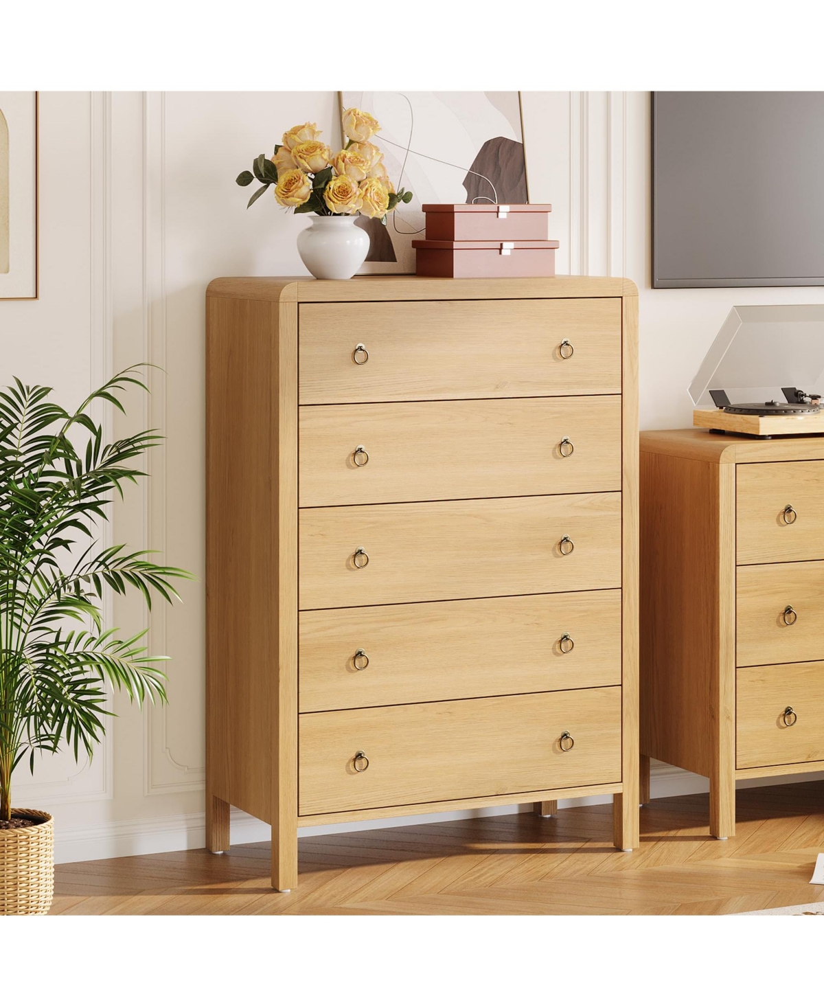 Click here for gaomon 5 Drawer Modern Closet Dressers Chest  Wood... prices