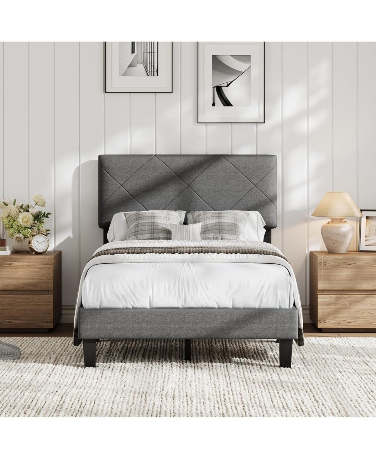 Click here for gaomon Twin Upholstered Bed Frame with Headboard... prices