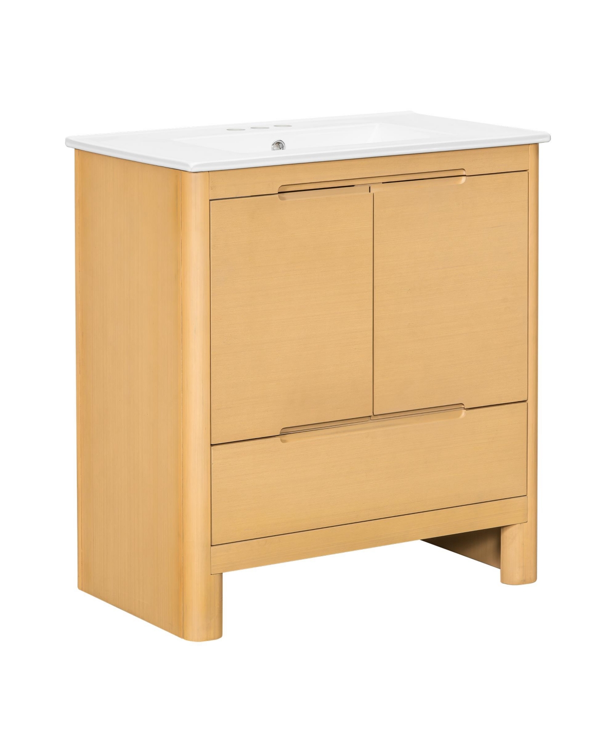 Click here for Busdays 30 Inch Oak Wood Grain Bathroom Vanity wit... prices
