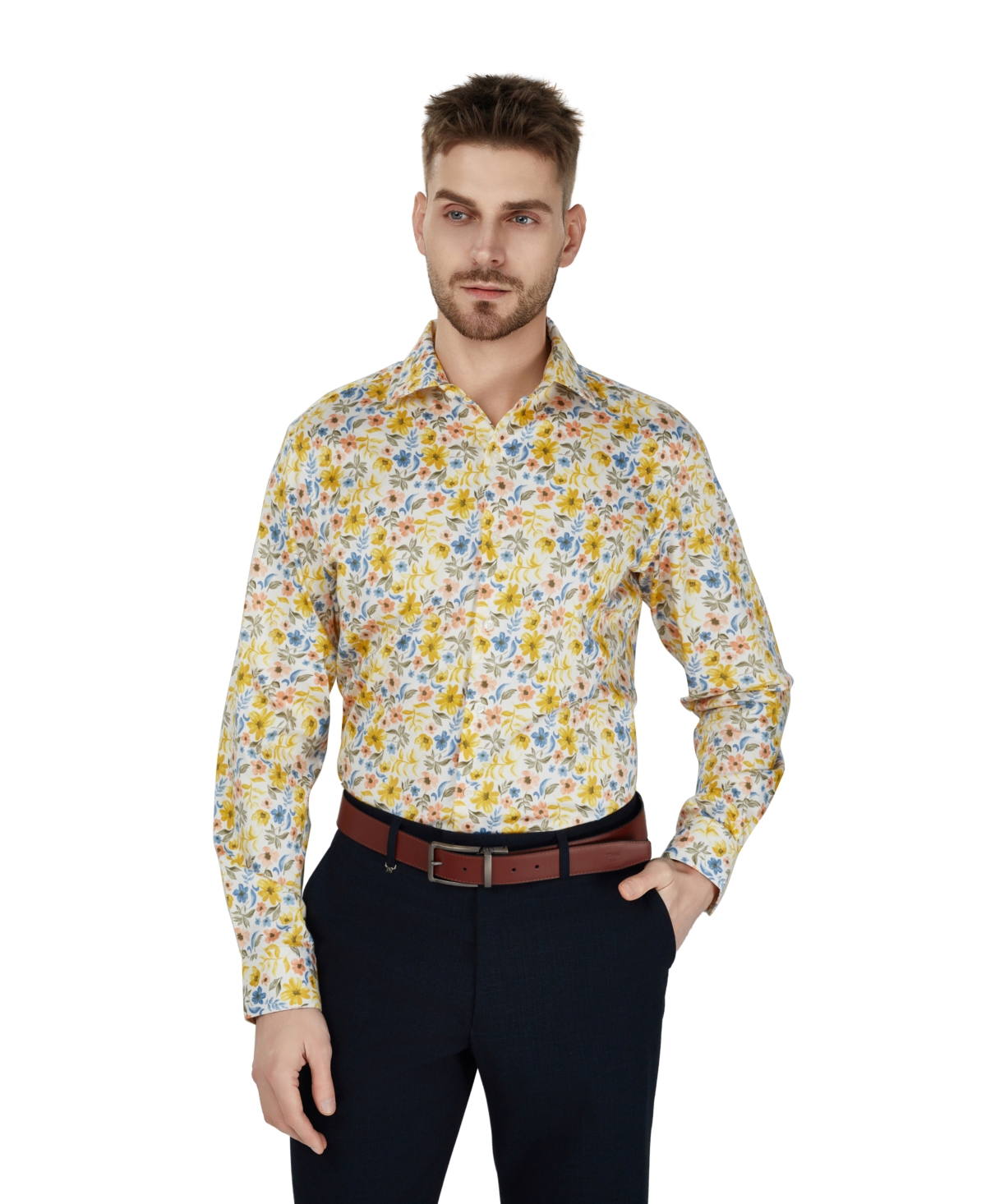 Click here for Bar Iii Mens Slim-Fit Floral Printed Dress Shirt... prices