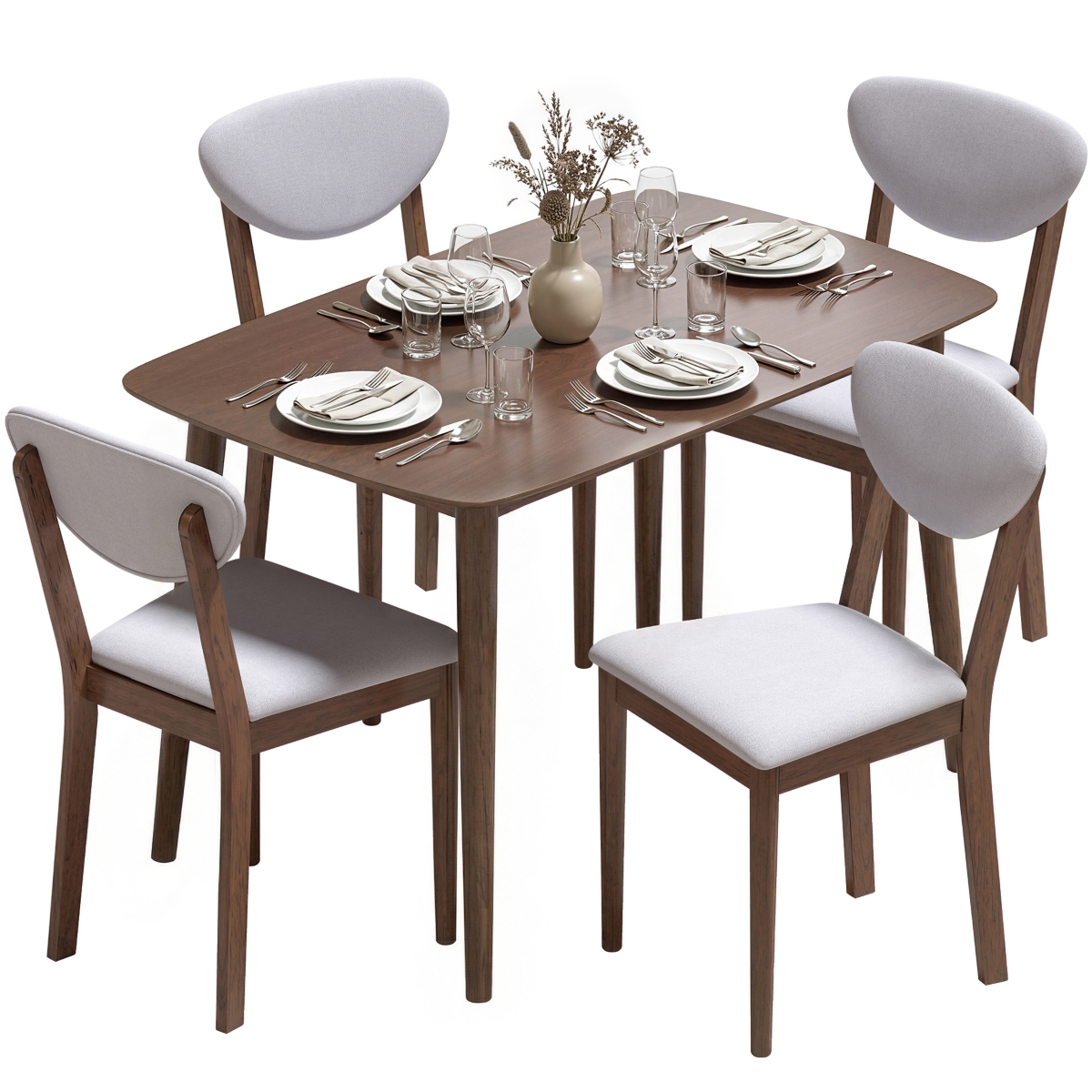 Click here for Homcom Dining Table Set for 4  Mid-Century Modern... prices